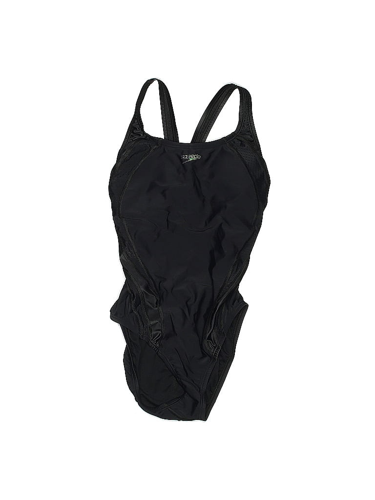 Speedo Solid Black One Piece Swimsuit Size 4 - 45% off | thredUP