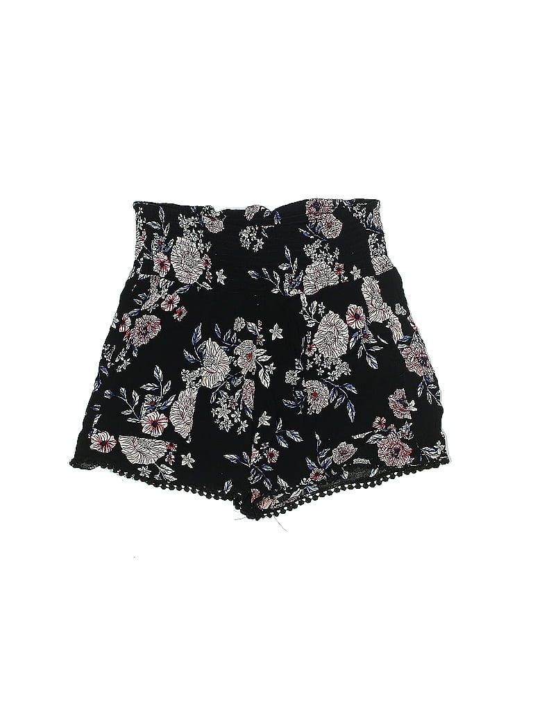 Three Dots 100% Rayon Floral Black Shorts Size S - 70% off | thredUP