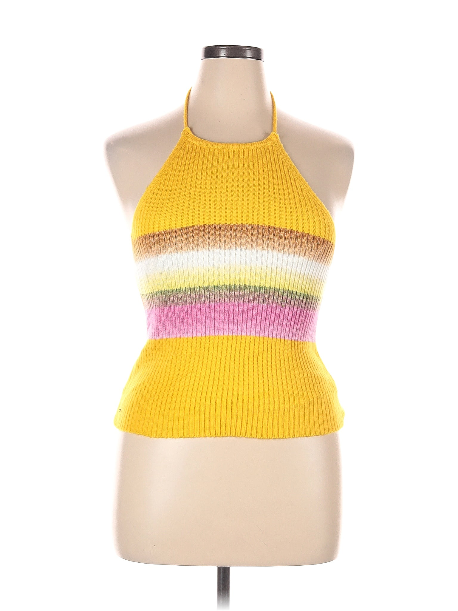 Cider Color Block Stripes Yellow Halter Top Size XL - 60% off | thredUP