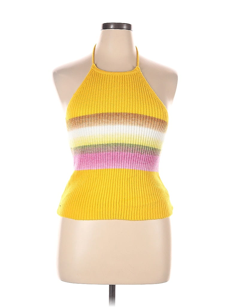 Cider Color Block Stripes Yellow Halter Top Size XL - 60% off | thredUP