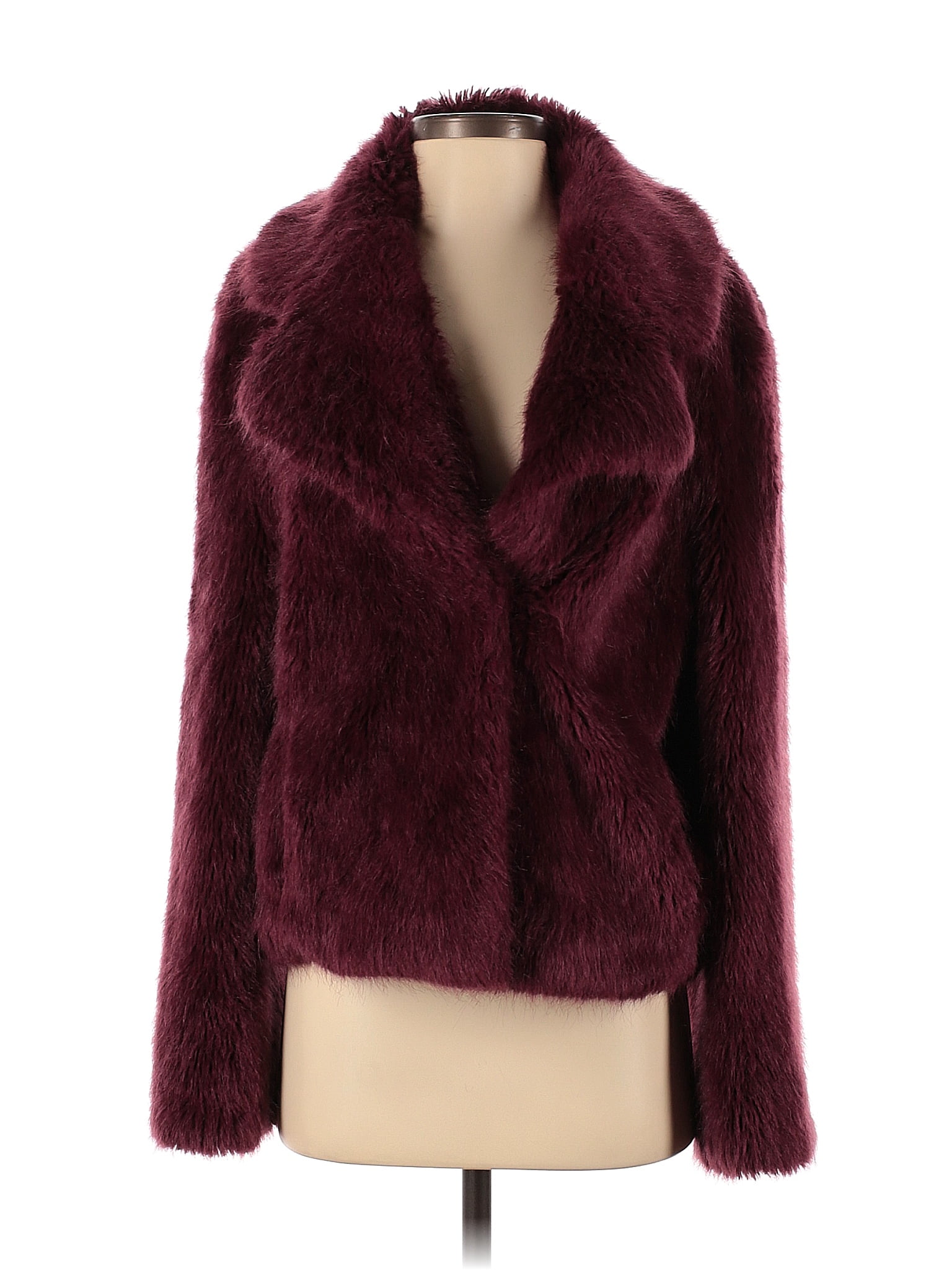 Unreal Fur 100% Modacrylic Solid Burgundy Faux Fur Madam Butterfly ...