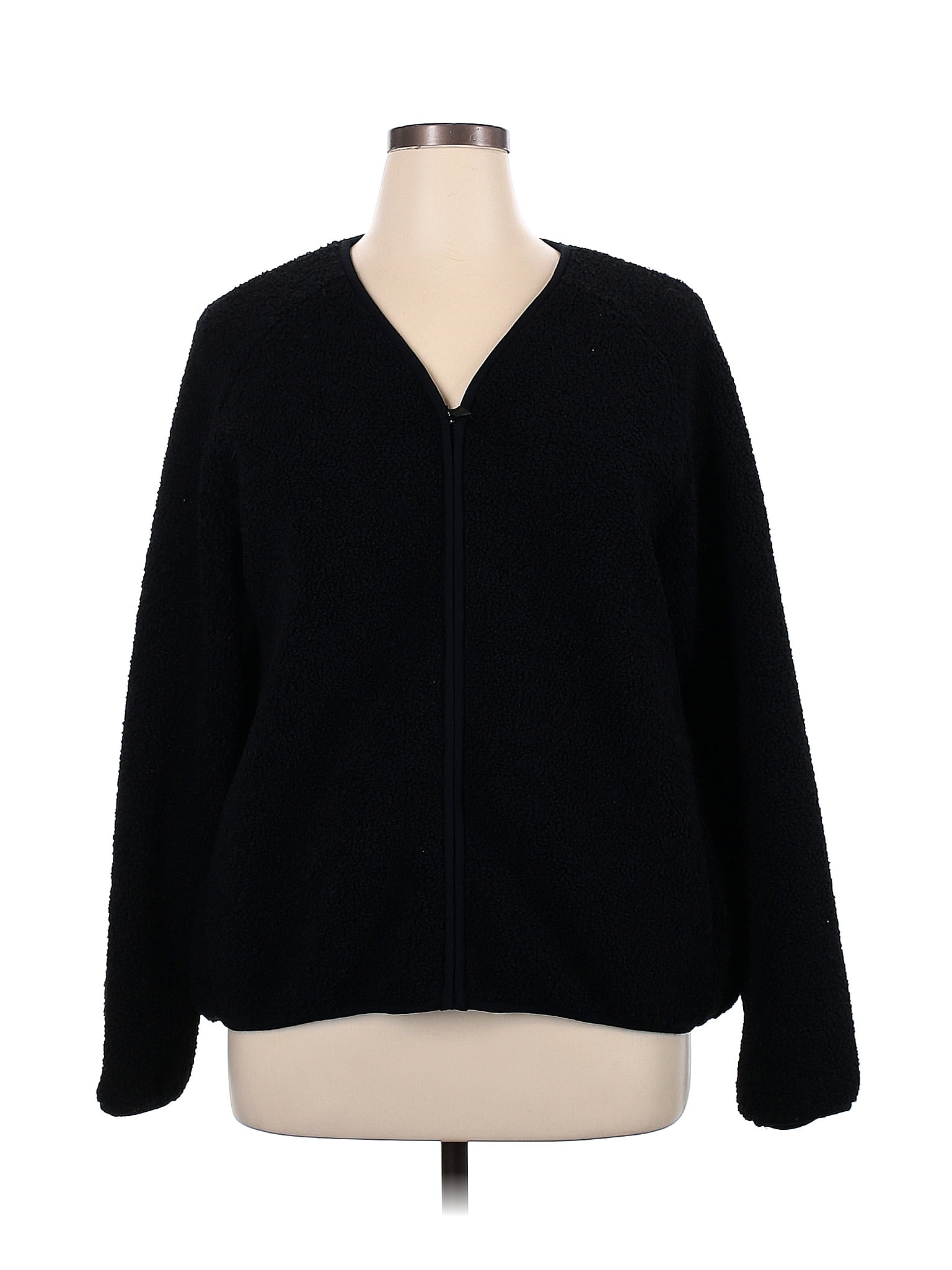 Uniqlo 100% Polyester Solid Black Fleece Size XL - 54% off | thredUP