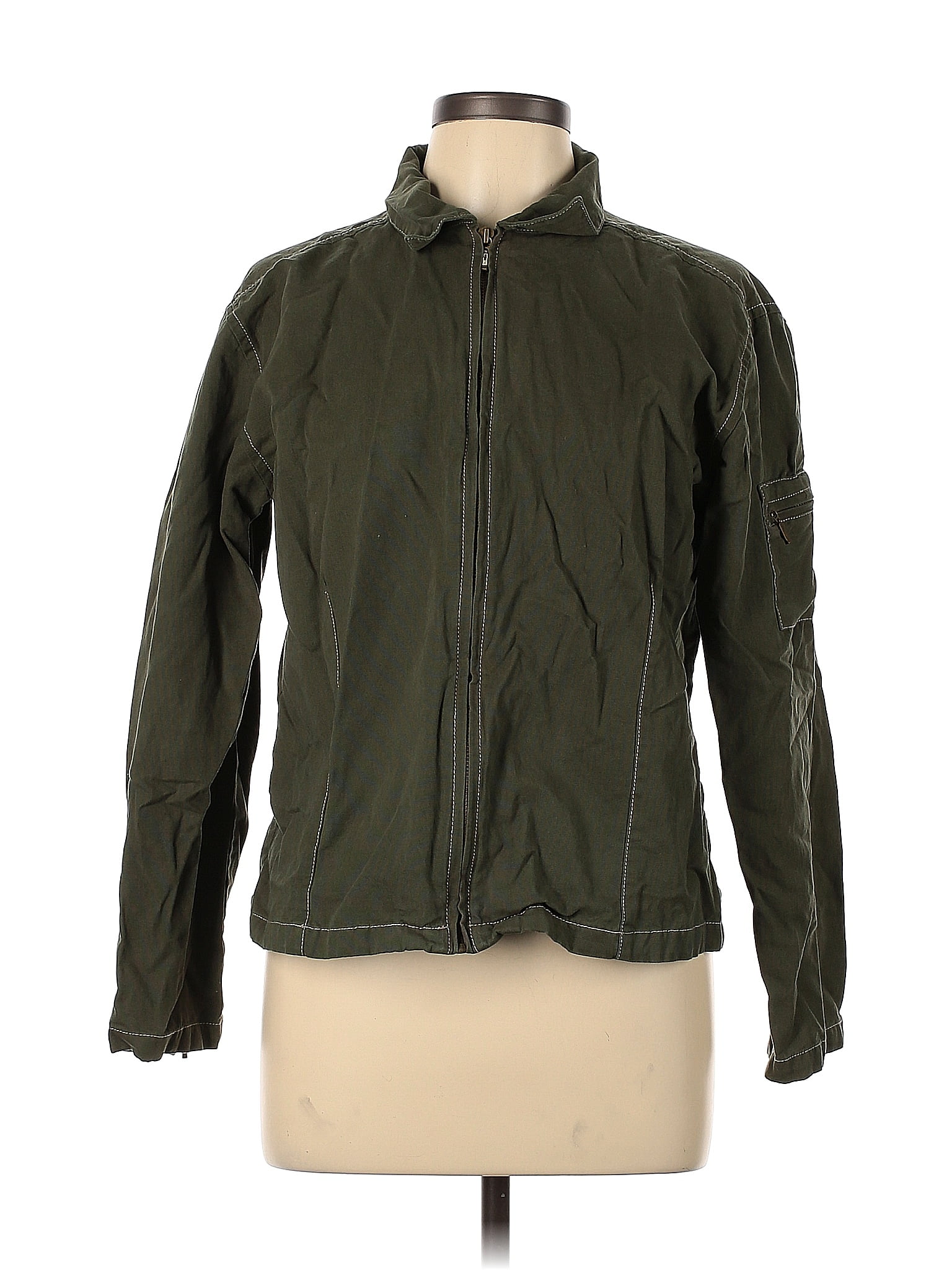 Chico's Design 100% Cotton Solid Green Jacket Size Lg (2) - 68% off ...