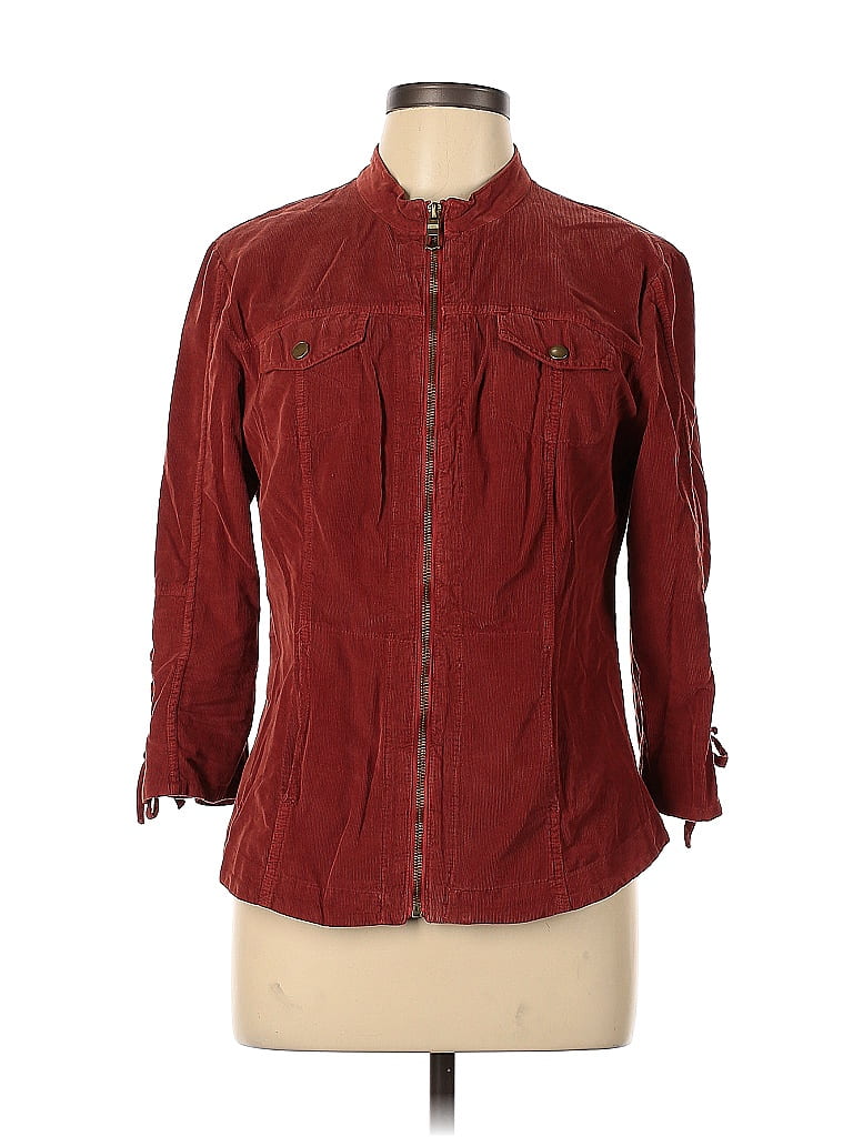 Wearables 100% Cotton Solid Red Jacket Size L - 53% off | thredUP