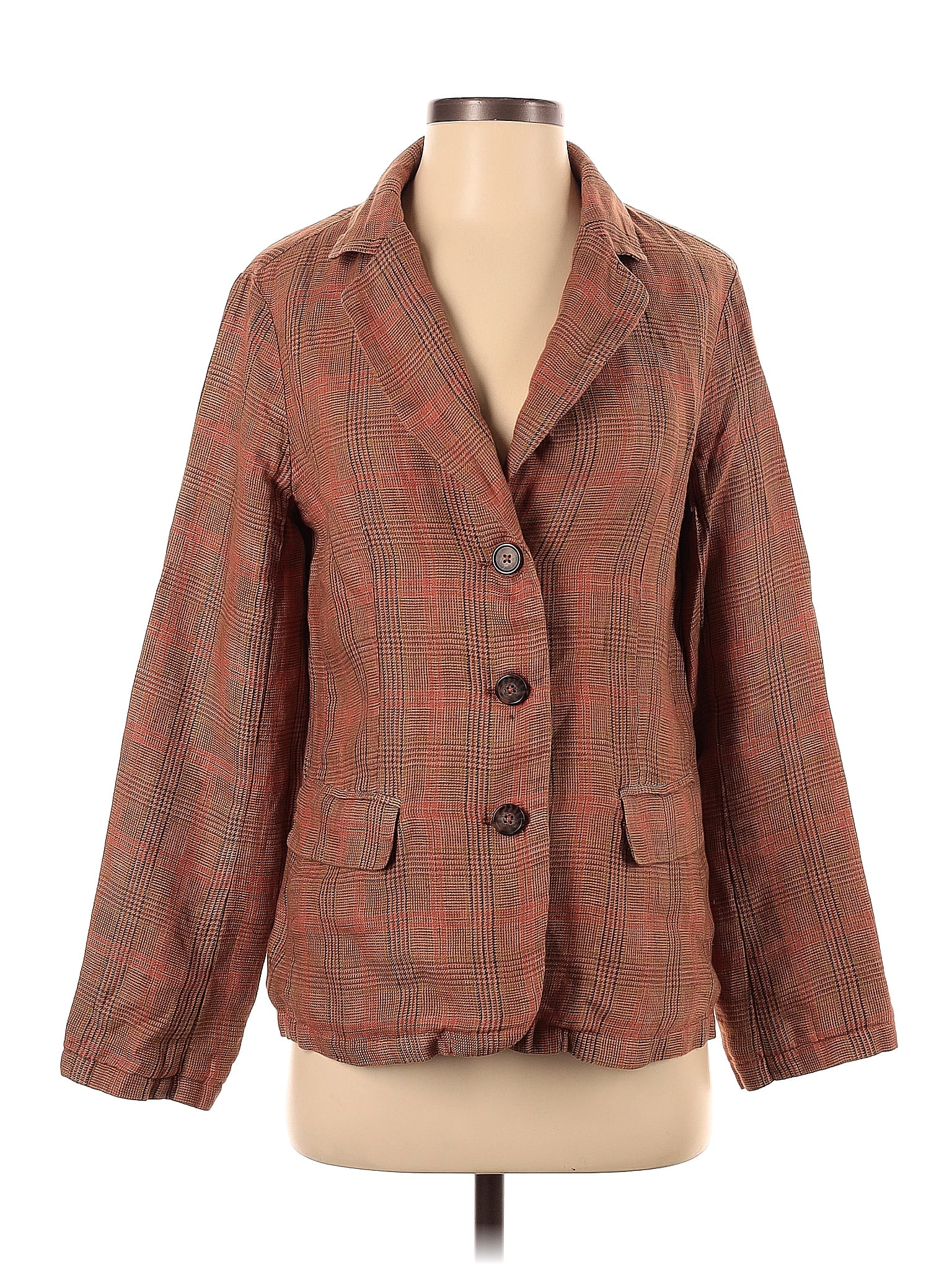Sundance 100% Linen Plaid Brown Blazer Size XS - 67% off | thredUP