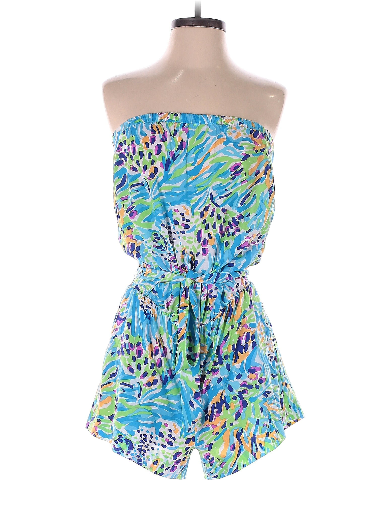 Lilly Pulitzer 100% Polyester Multi Color Blue Romper Size S - 69% off ...