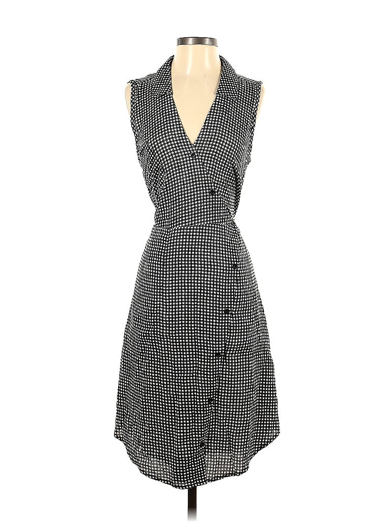 11 1 Tylho 100 Rayon Stripes Multi Color Gray Casual Dress Size S