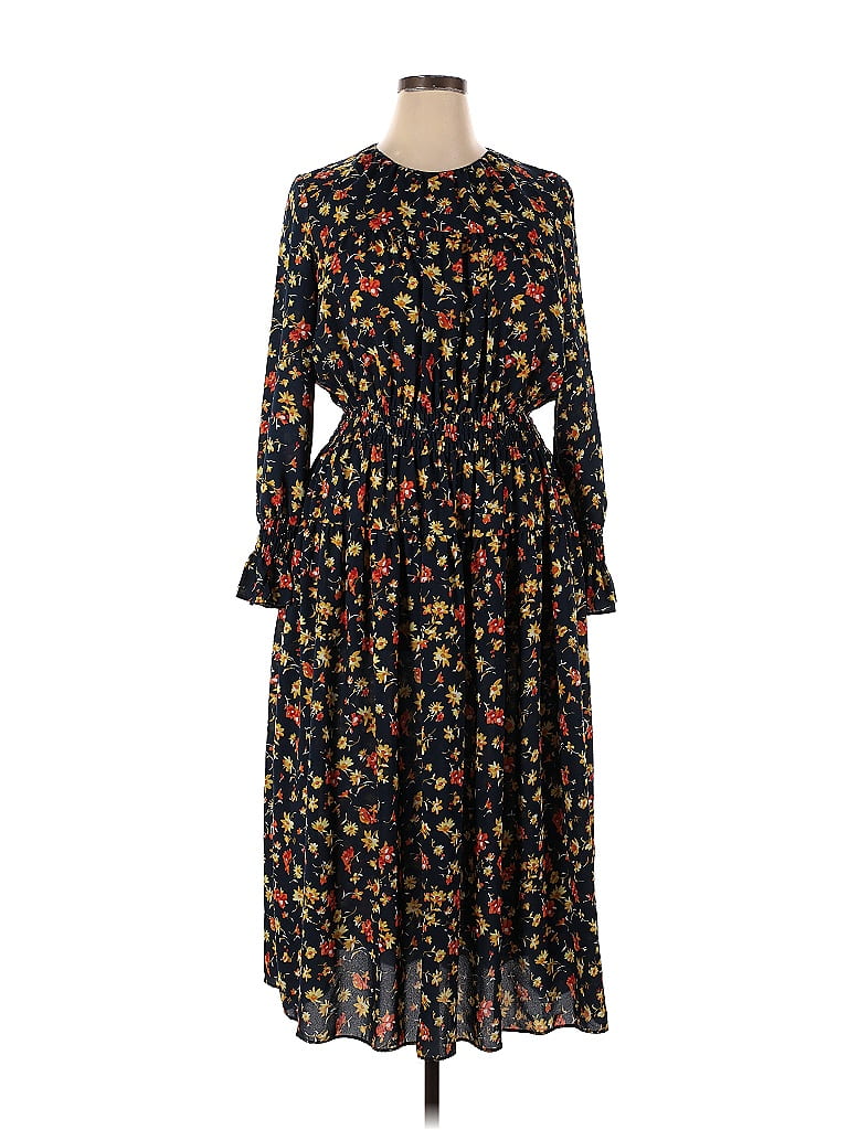 Victor Alfaro Collective 100% Polyester Floral Multi Color Black ...