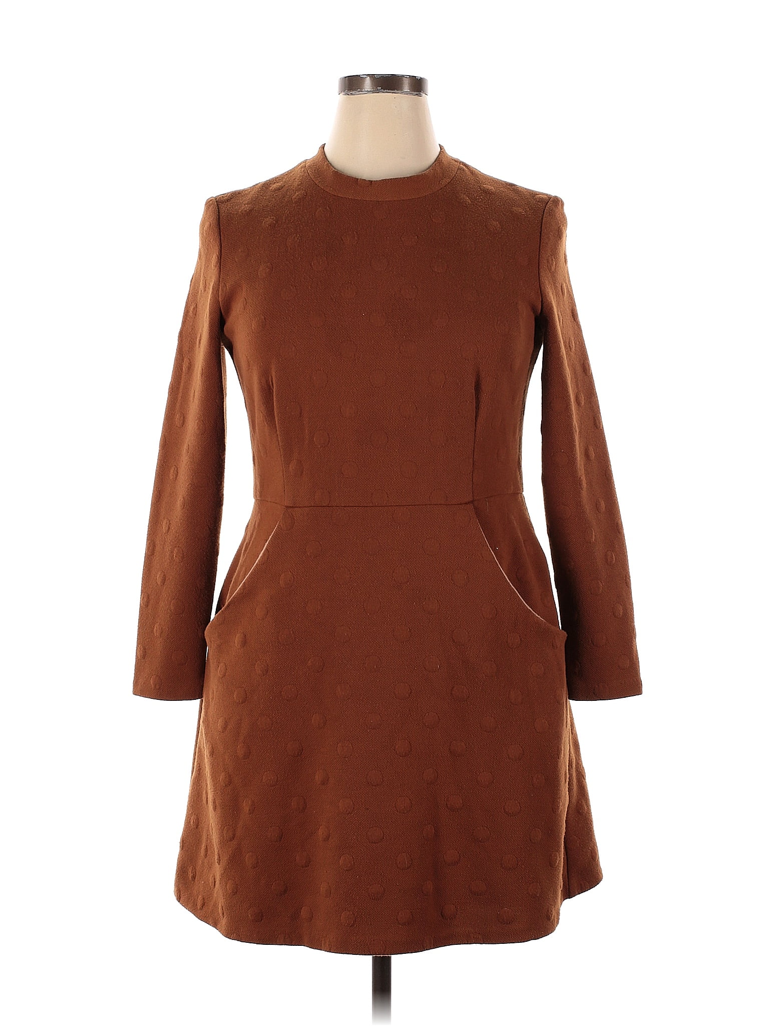 Hutch Solid Brown Lennon Dress Size XL - 74% off | ThredUp