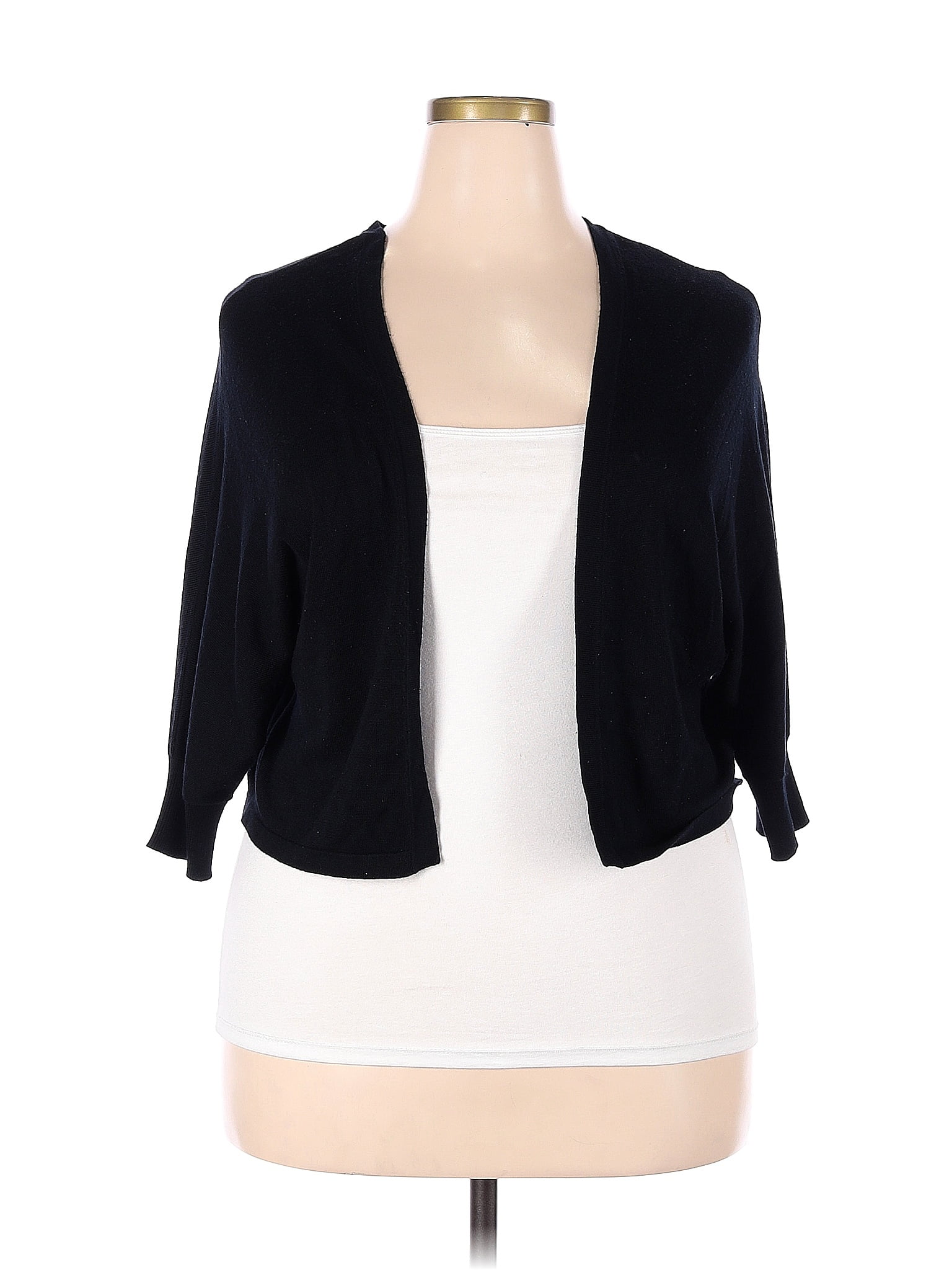 Lane Bryant Color Block Solid Blue Black Cardigan Size 18 (Plus) - 68% ...