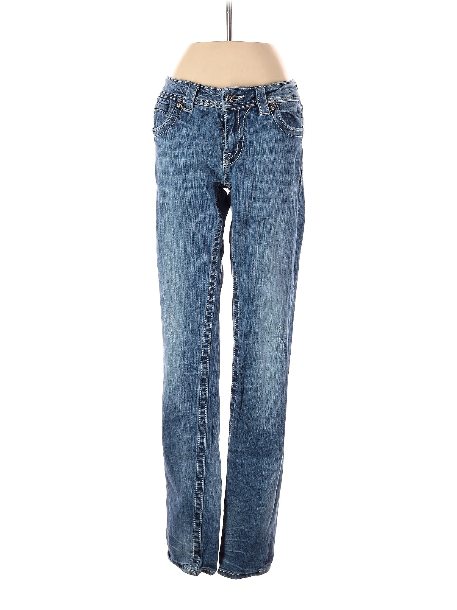 Miss Me Solid Blue Jeans 34 Waist - 55% off | ThredUp