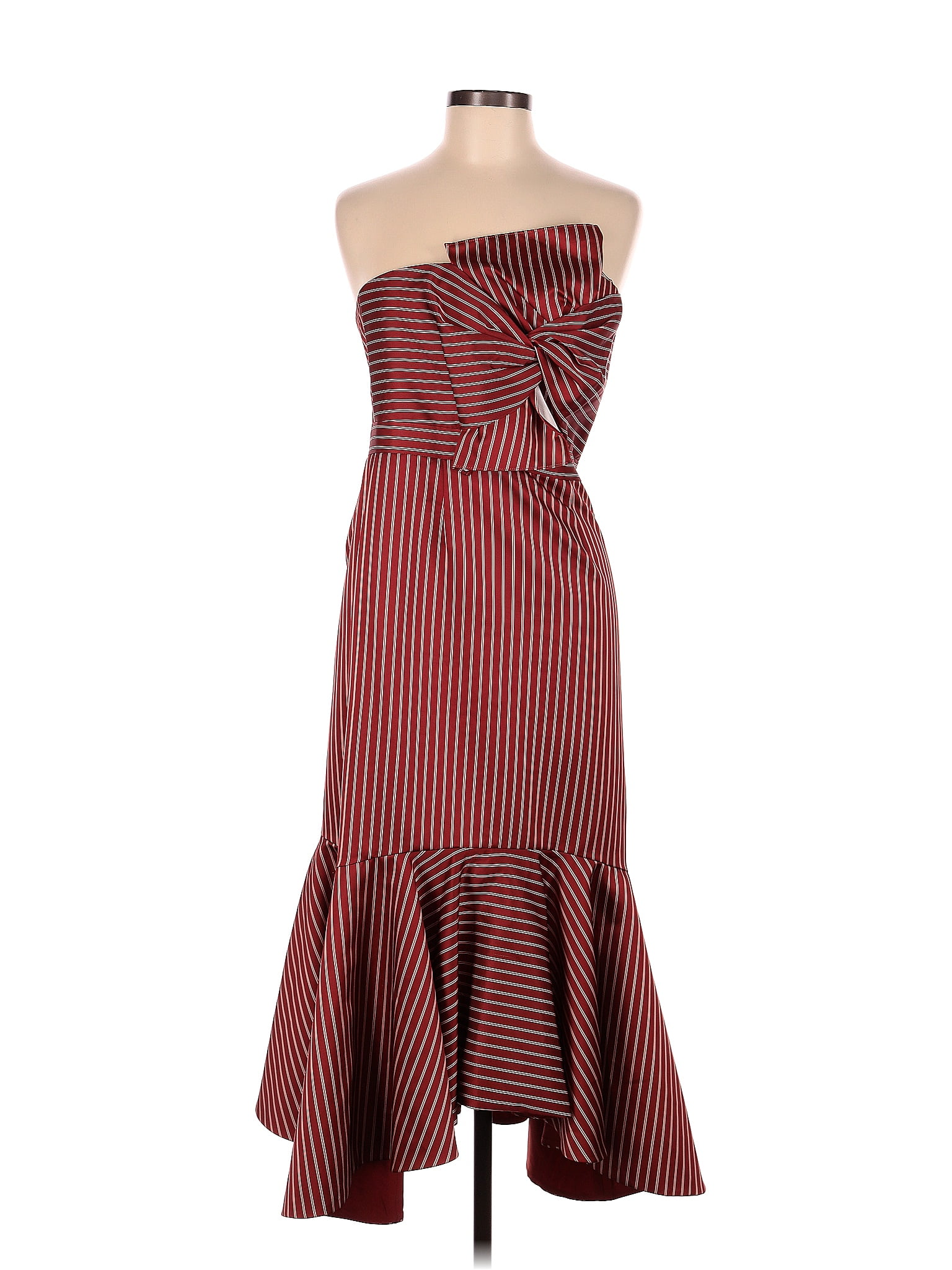 Amur 100 Polyester Stripes Burgundy Cocktail Dress Size 8 77 Off