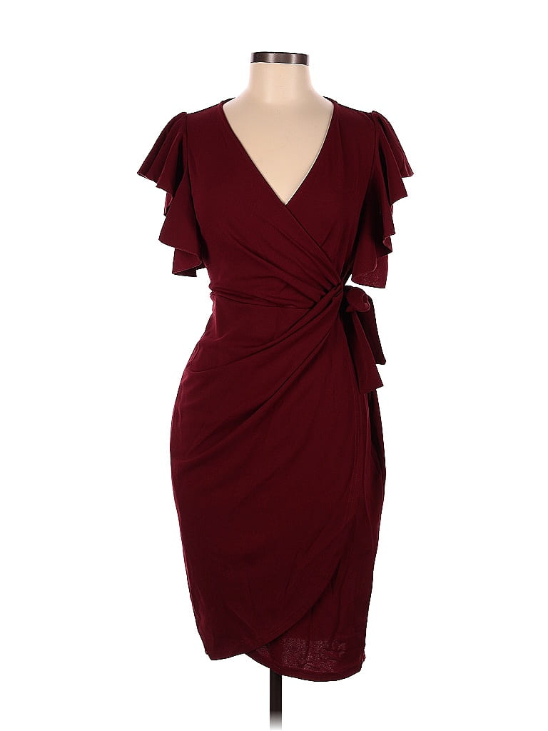 OTEN Solid Maroon Burgundy Cocktail Dress Size M - 40% off | thredUP
