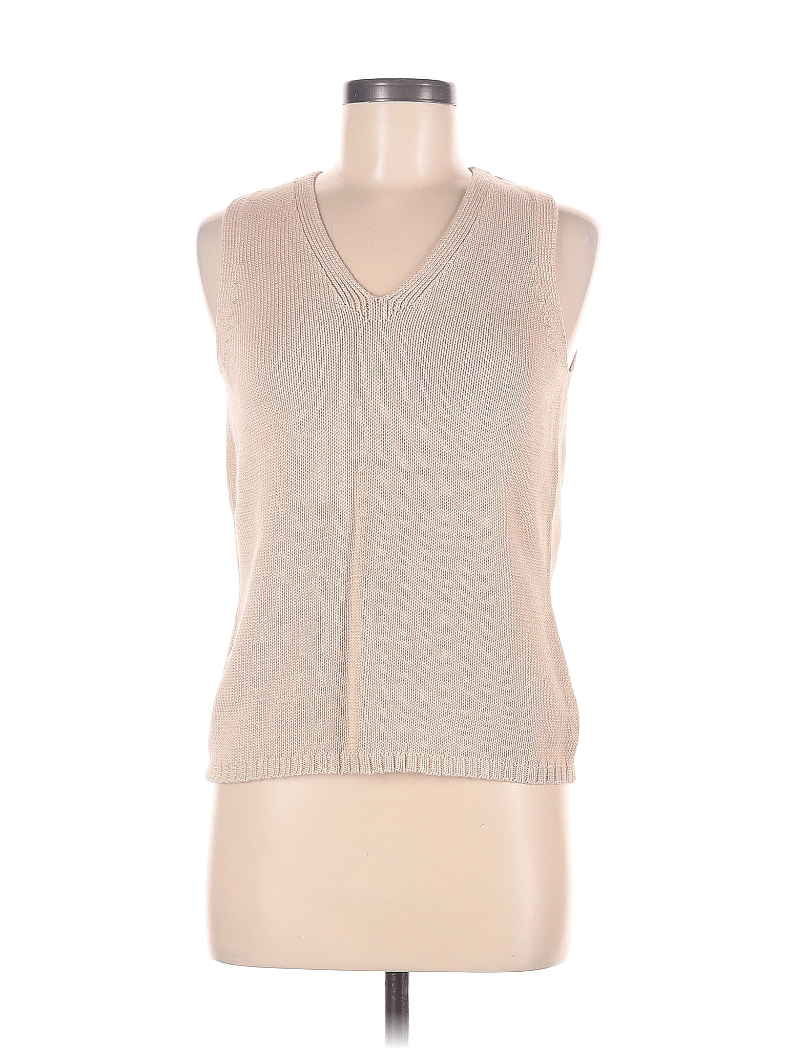Ann Taylor 100% Mercerized Cotton Color Block Tan Pullover Sweater Size ...