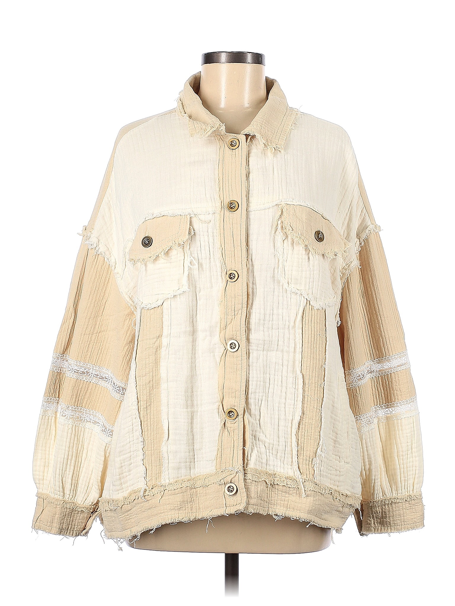 Pol 100% Cotton Ivory Jacket Size M - 53% off | ThredUp