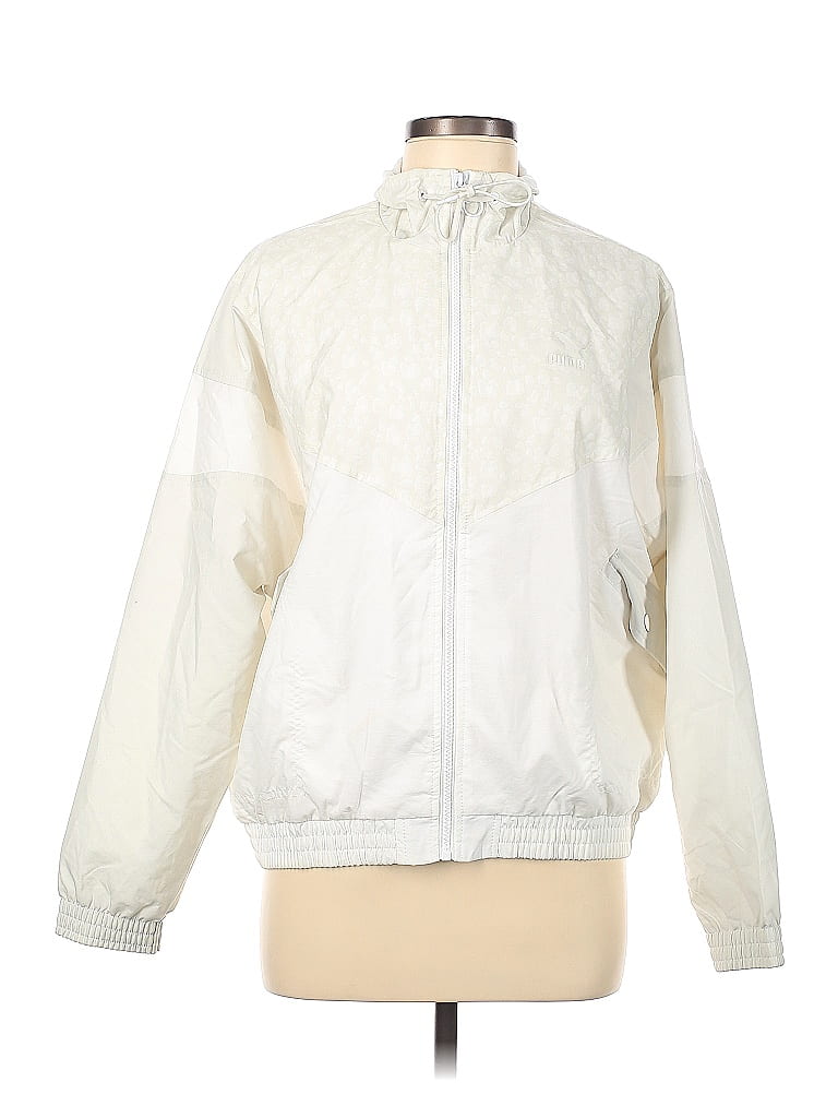 Puma Solid White Track Jacket Size M - 60% off | thredUP