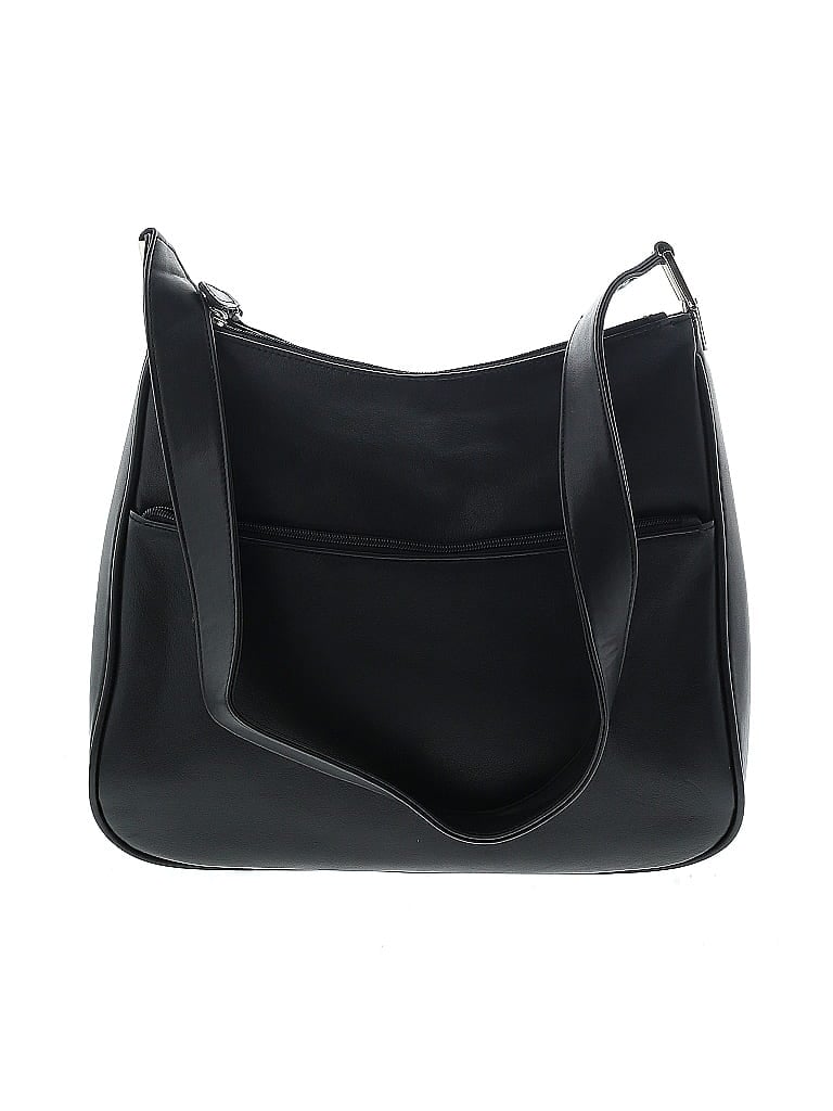 Aurielle 100% Leather Solid Black Leather Shoulder Bag One Size - 57% ...