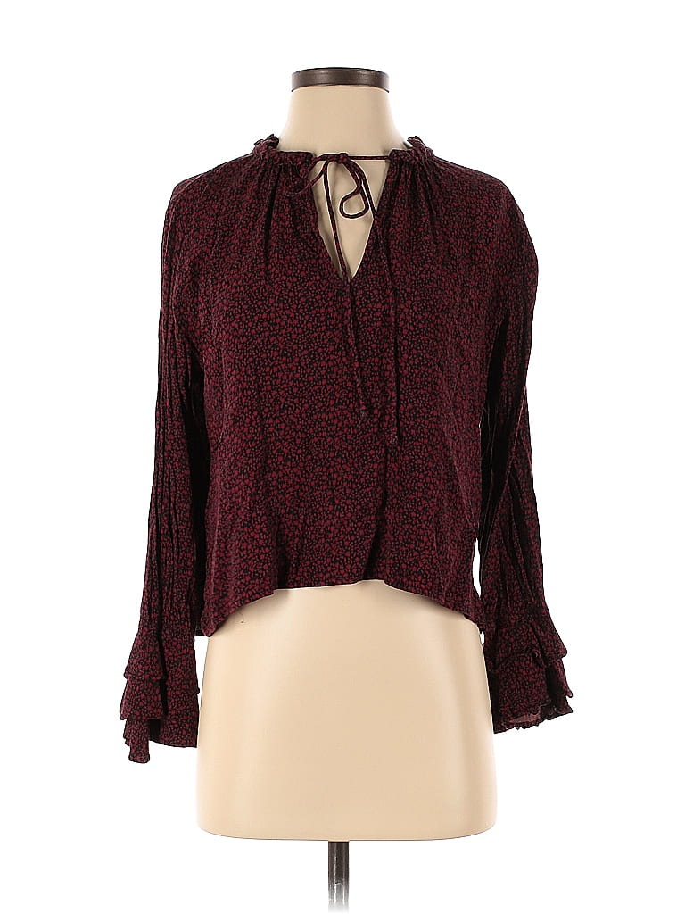 Cleobella 100% Viscose Polka Dots Burgundy Phoebe Blouse Size S - 74% ...