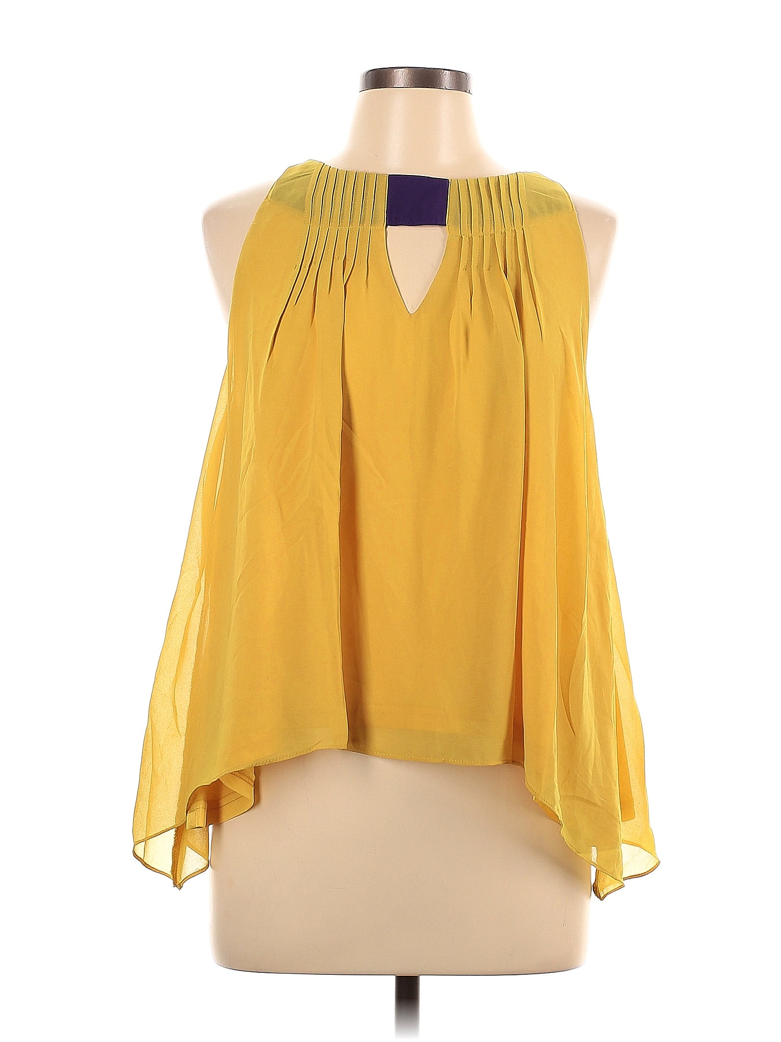 Ryu 100% Polyester Yellow Sleeveless Blouse Size L - 72% off | thredUP