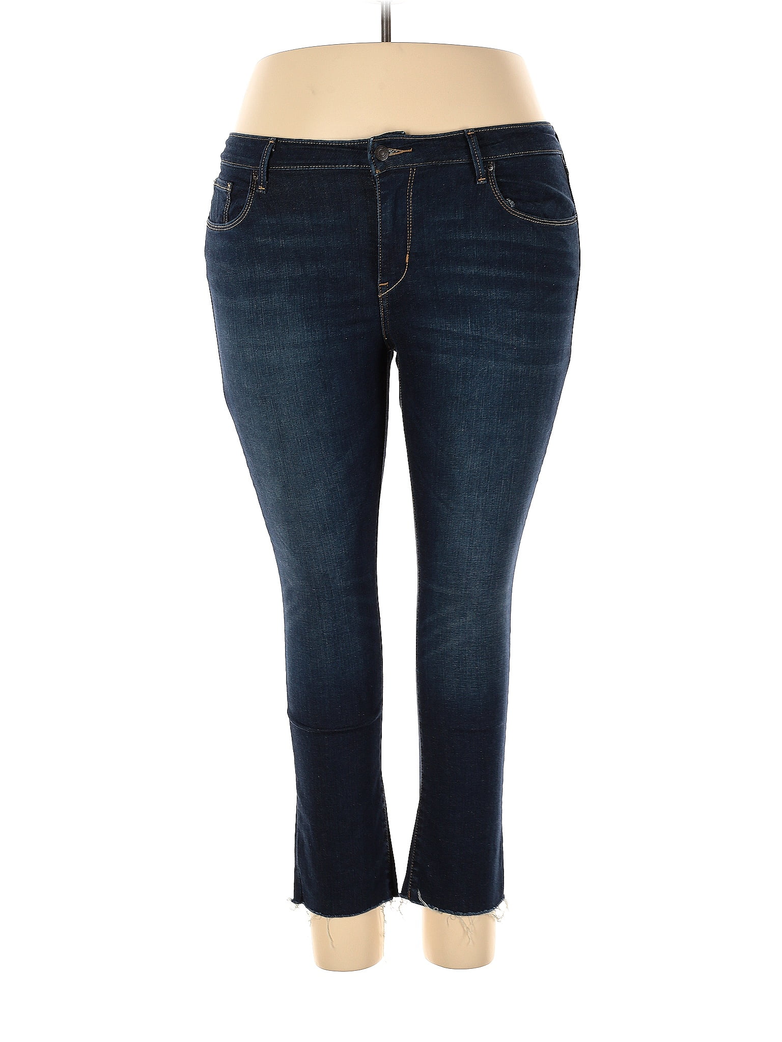 Levi's Solid Blue Jeans Size 18 (Plus) - 60% off | thredUP