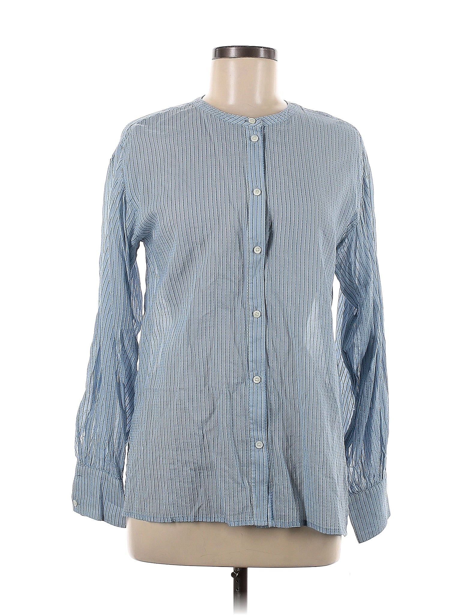 Treasure & Bond 100% Cotton Stripes Blue Long Sleeve Button-Down Shirt Size M - 76% off | thredUP