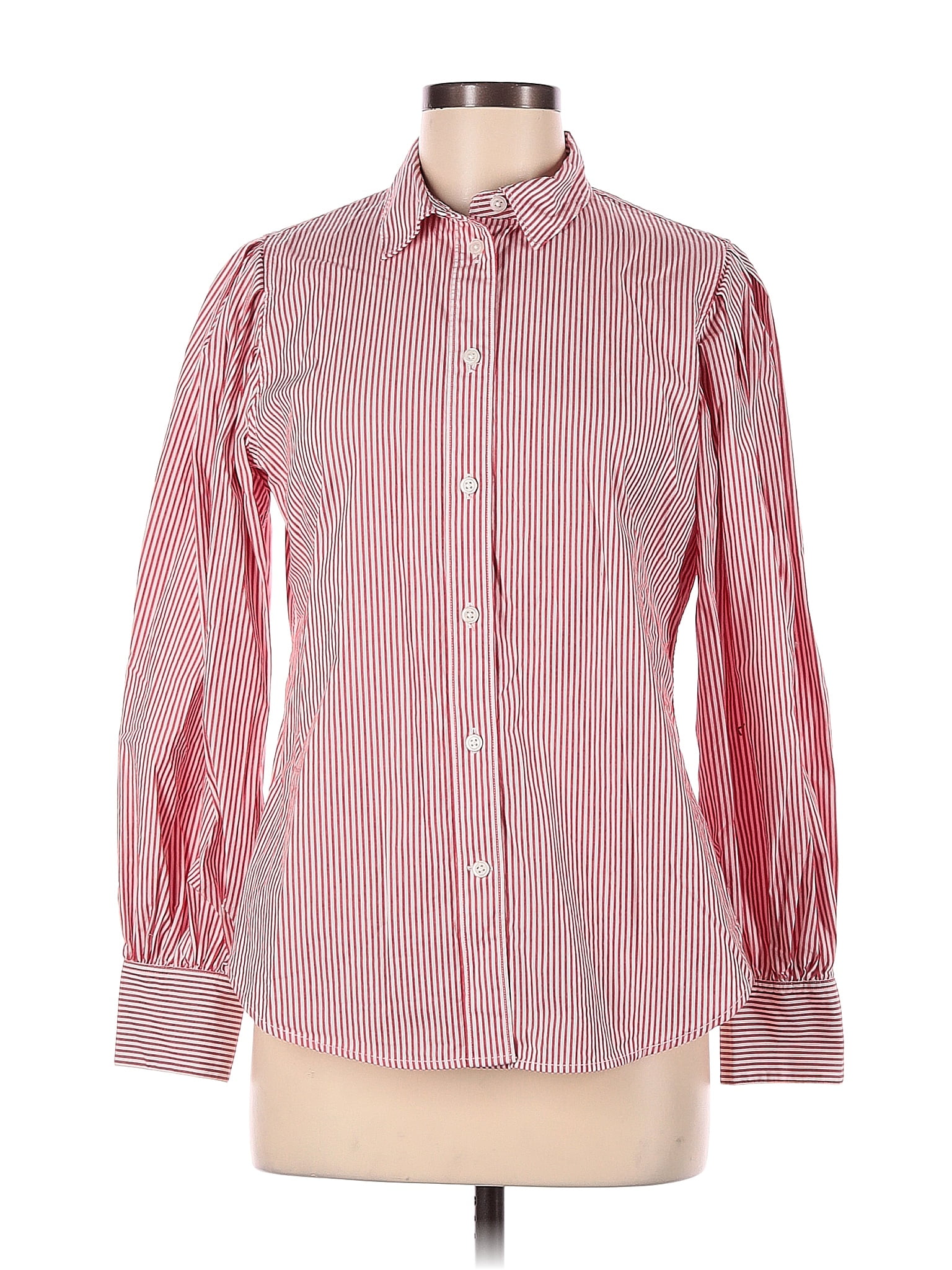 J Crew Stripes Red Long Sleeve Button Down Shirt Size 6 72 Off Thredup