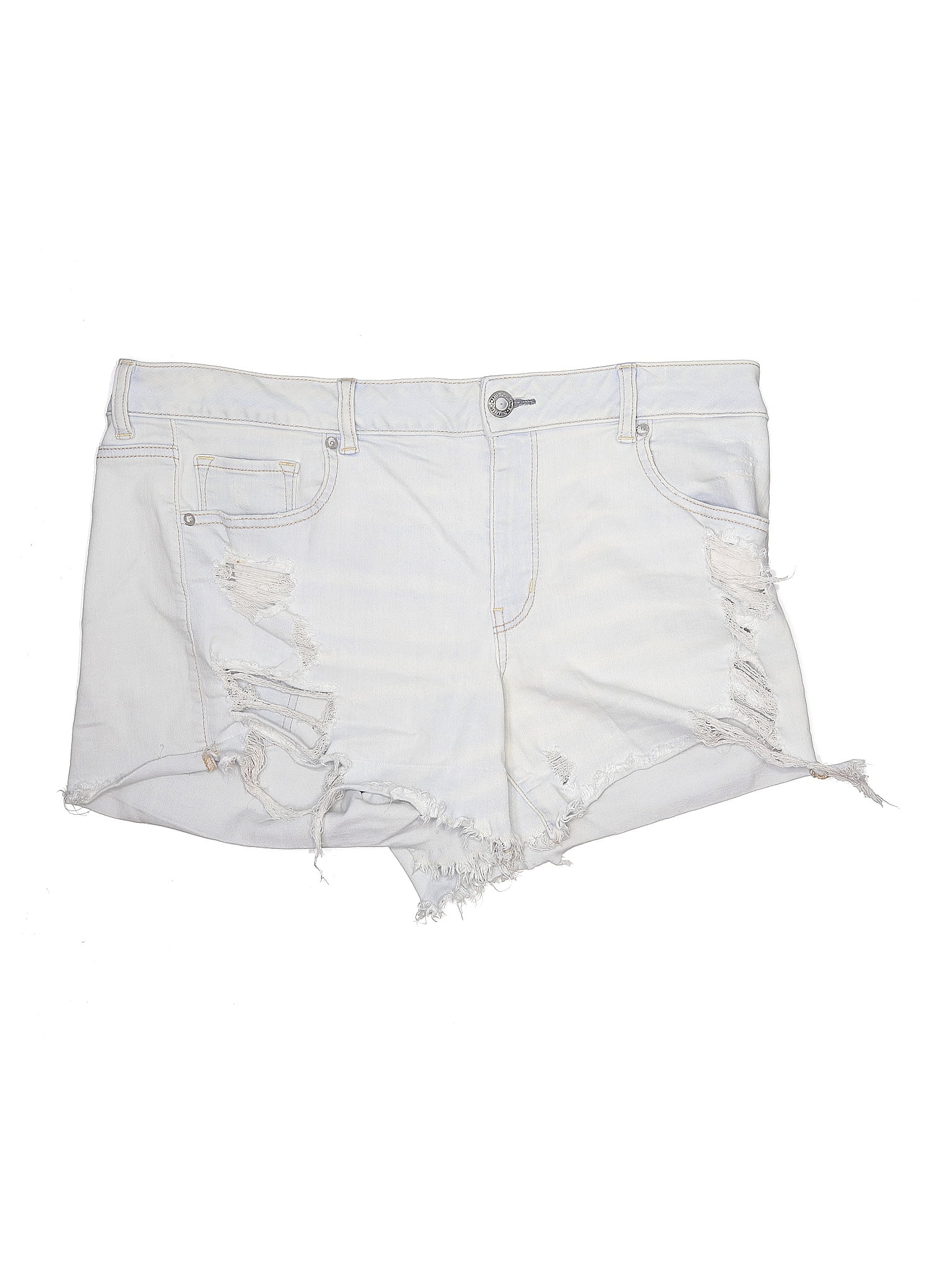 American Eagle Outfitters Solid White Denim Shorts Size 18 Plus 47