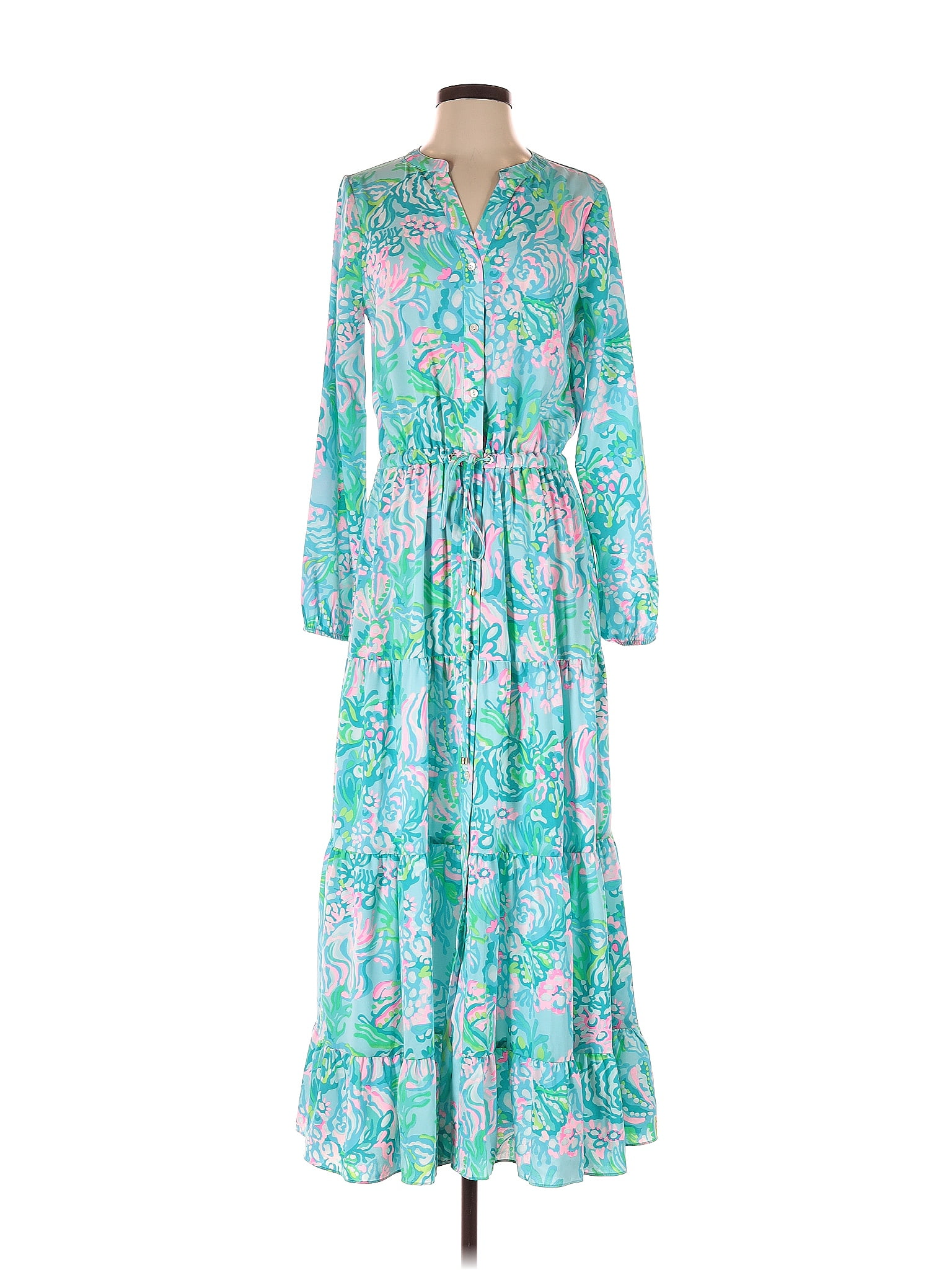 Lilly Pulitzer Blue Teal Casual Dress Size 4 61 Off Thredup