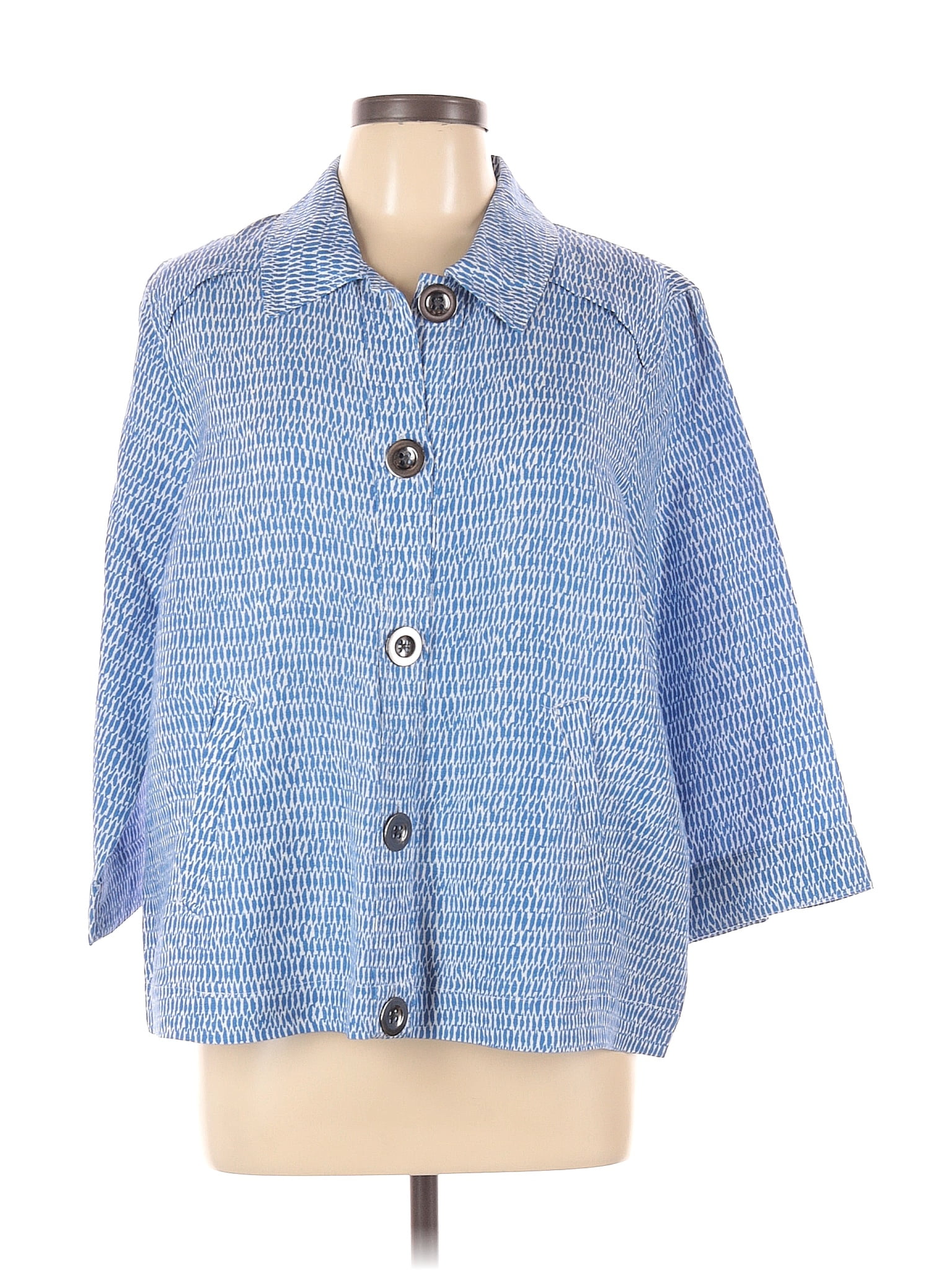 Christopher & Banks Blue Jacket Size L - 76% off | ThredUp