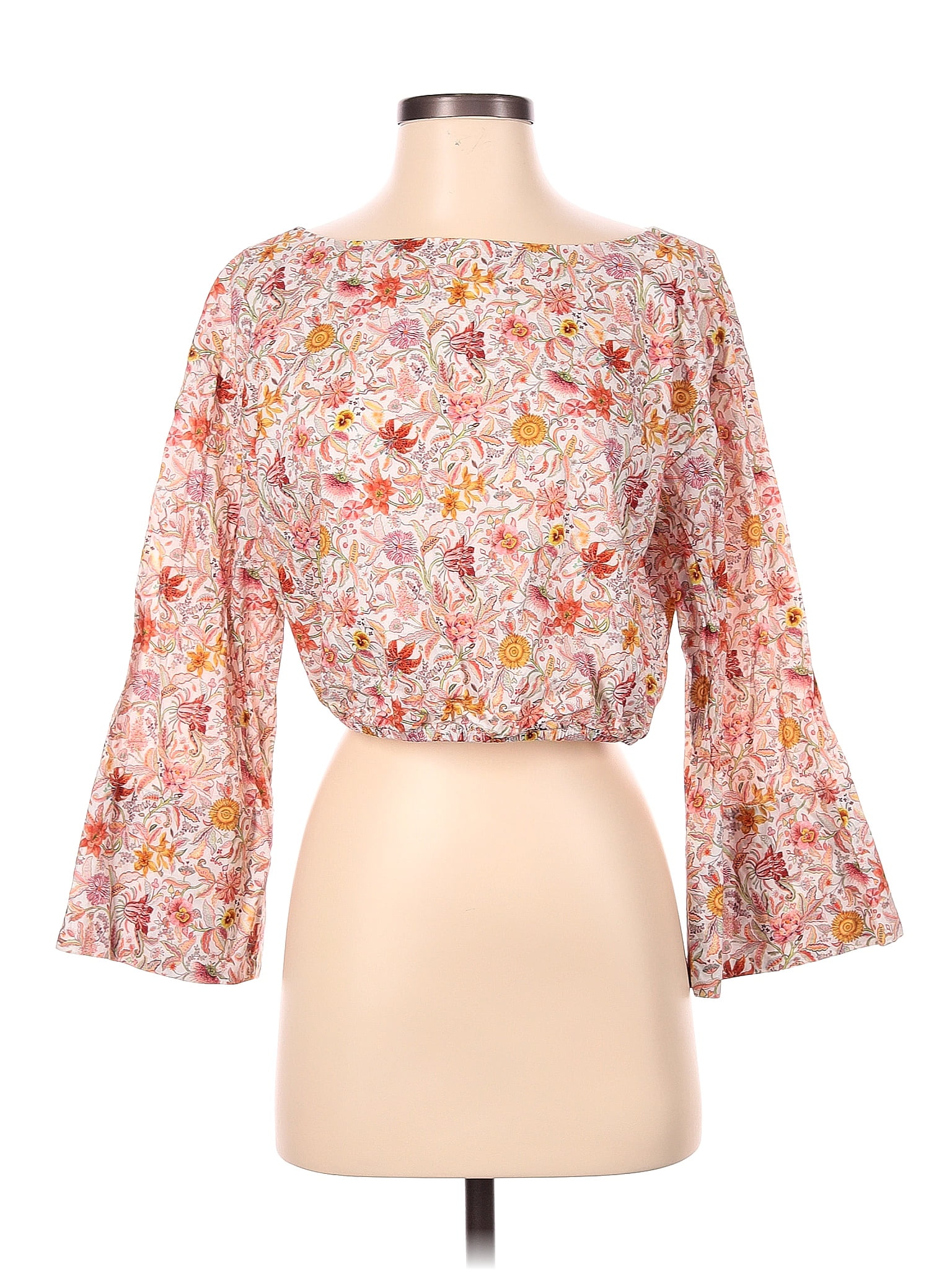 J.Crew 100% Cotton Floral Multi Color Pink Long Sleeve Blouse Size S - 72% off | thredUP