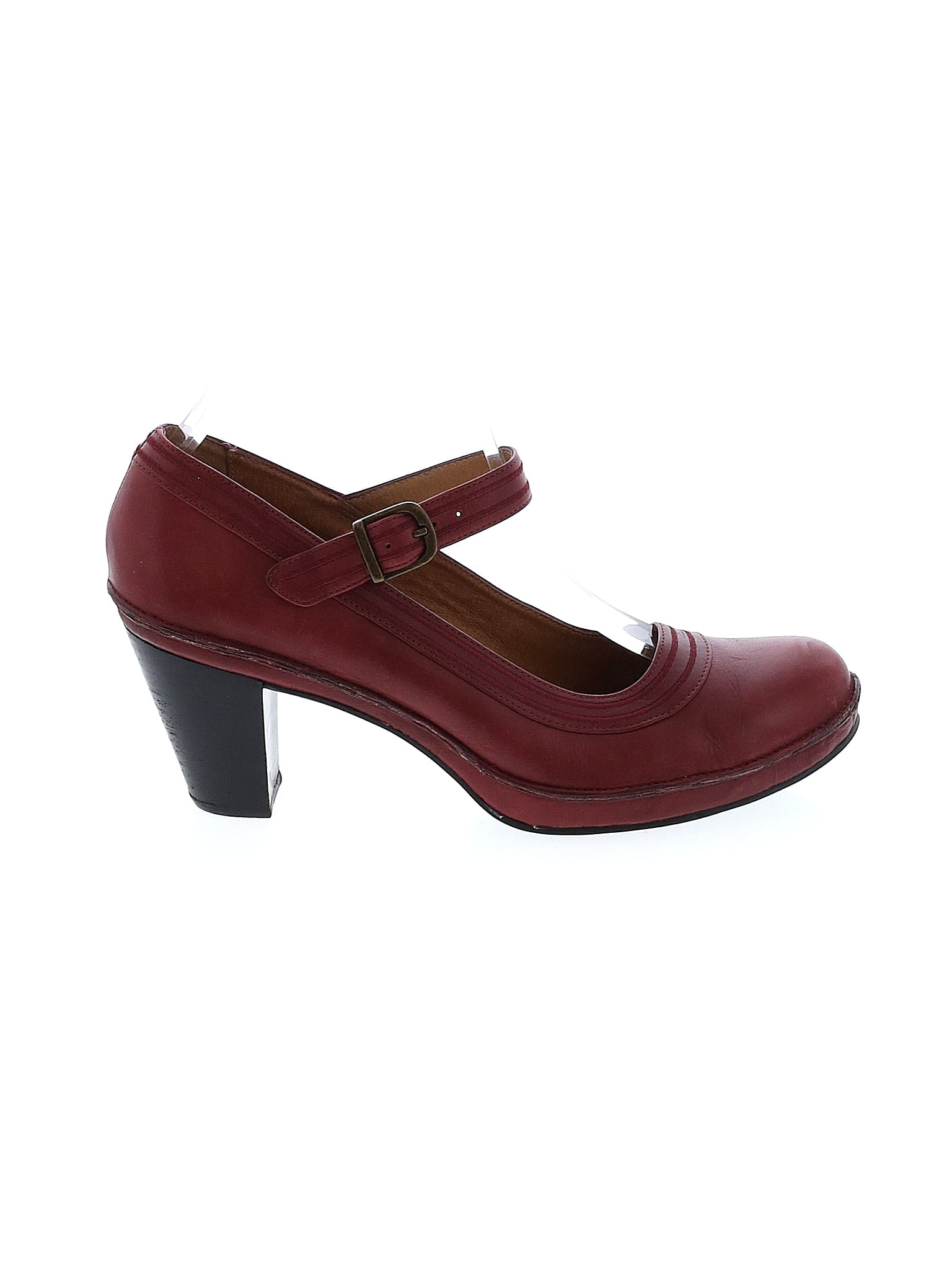 Clarks Solid Maroon Burgundy Heels Size 10 - 66% off | thredUP