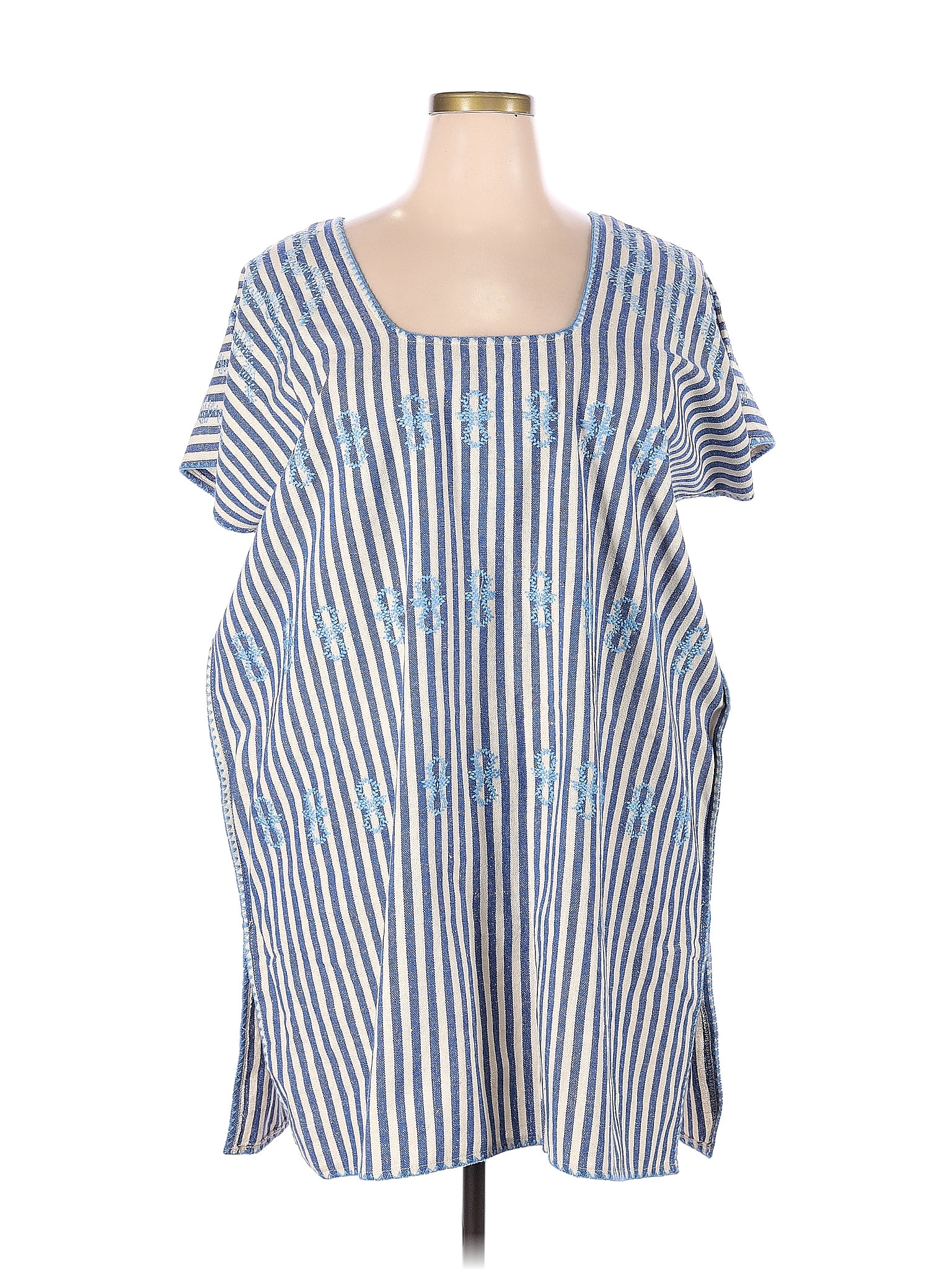 Tuckernuck Stripes Multi Color Blue Casual Dress Size 3X (Plus) - 78% ...