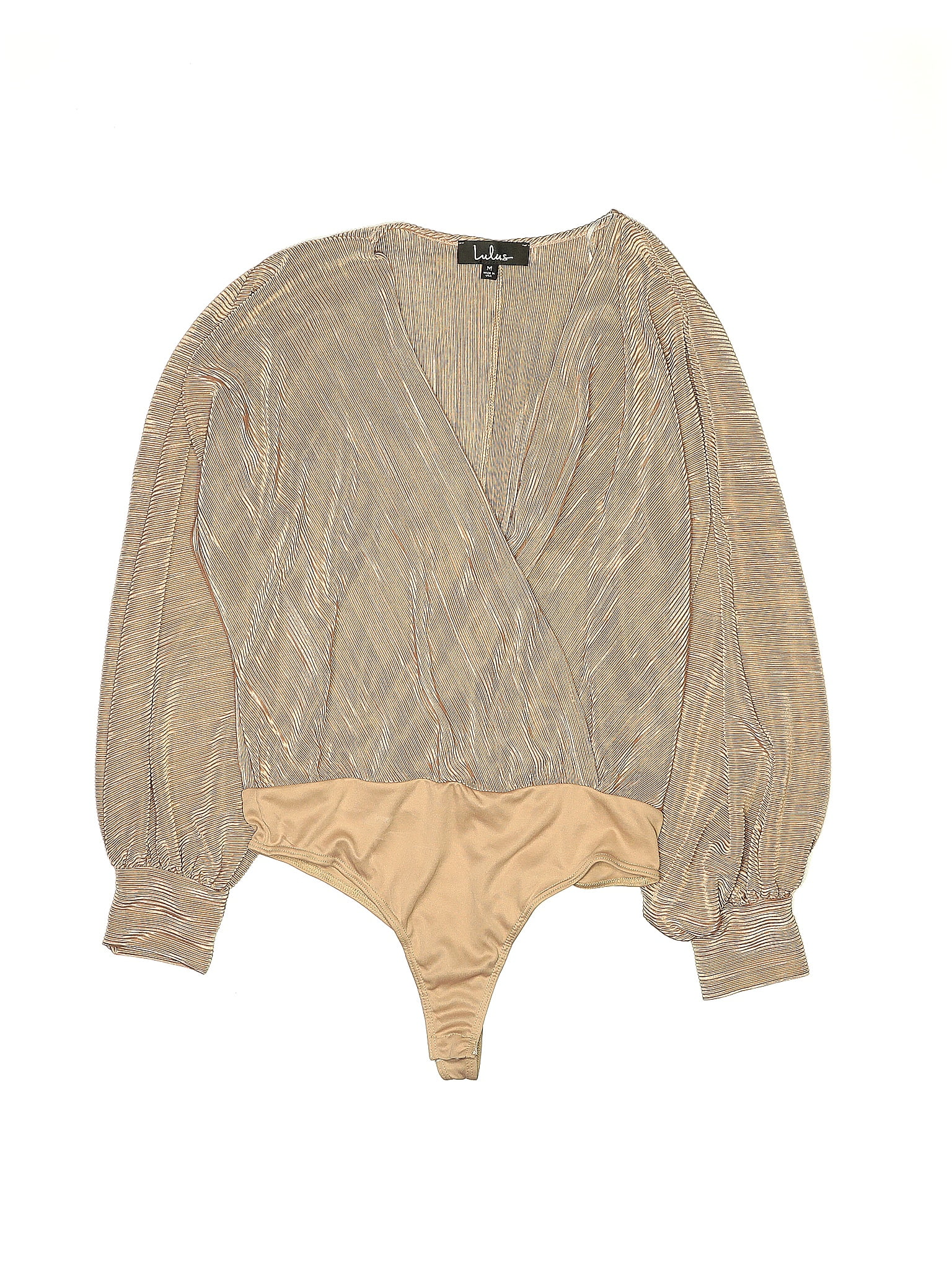 Lulus 100% Polyester Tan Bodysuit Size M - 65% off | thredUP