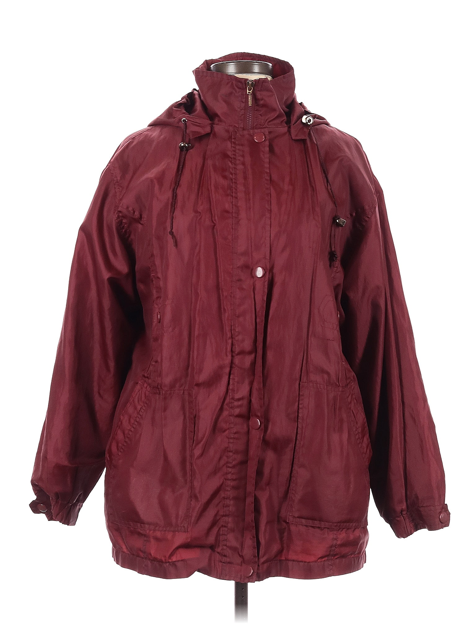Tudor Court 100% Polyester Solid Maroon Burgundy Windbreaker Size L ...