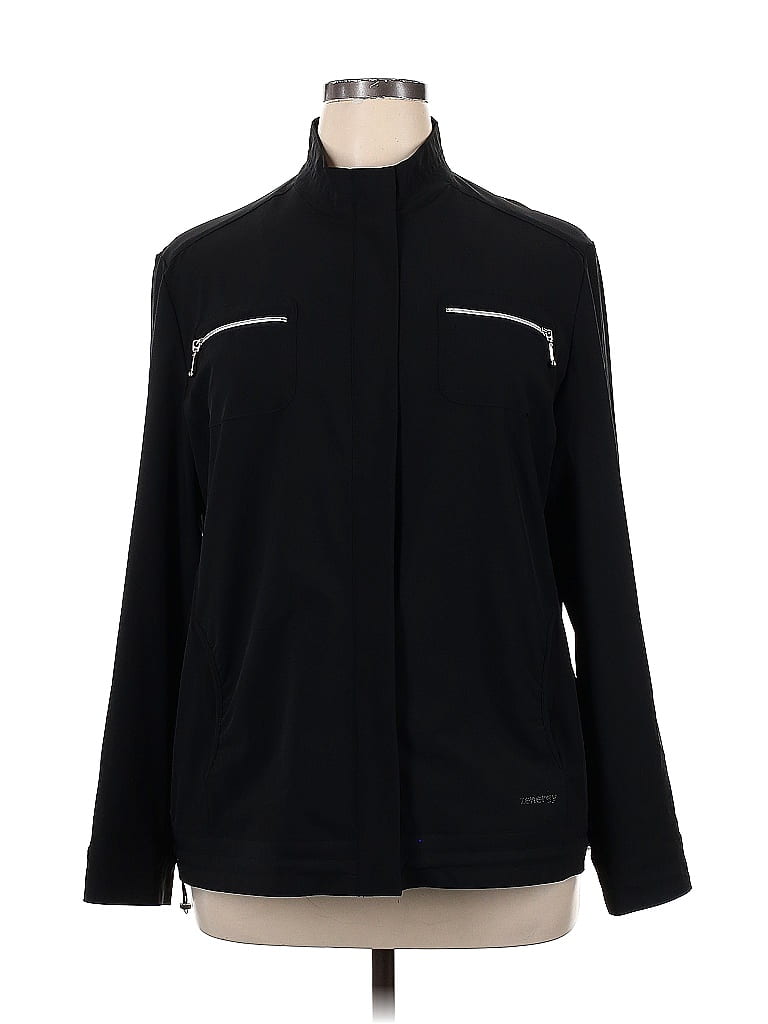 Zenergy by Chico's Solid Black Jacket Size XL (3) - 66% off | thredUP