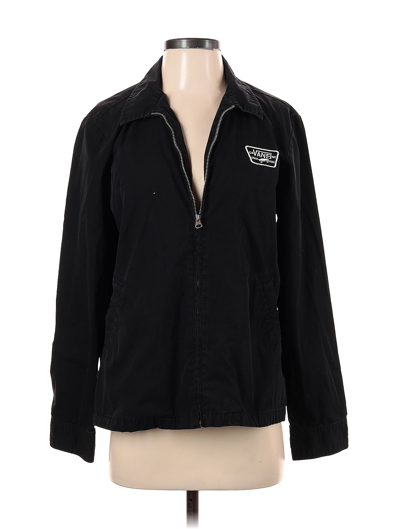 Vans Solid Black Jacket Size S - 55% off | thredUP