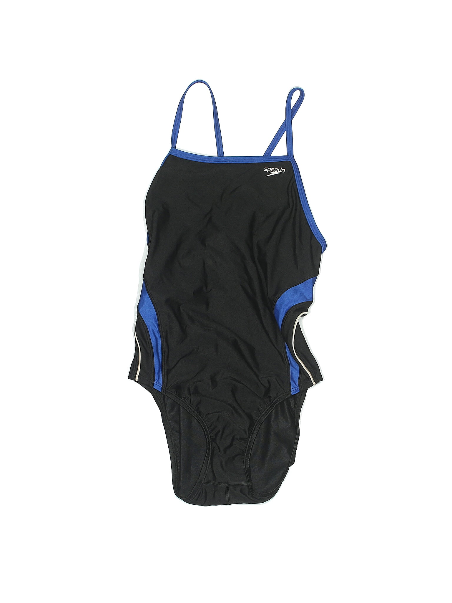 Speedo Solid Black One Piece Swimsuit Size 10 - 43% off | thredUP