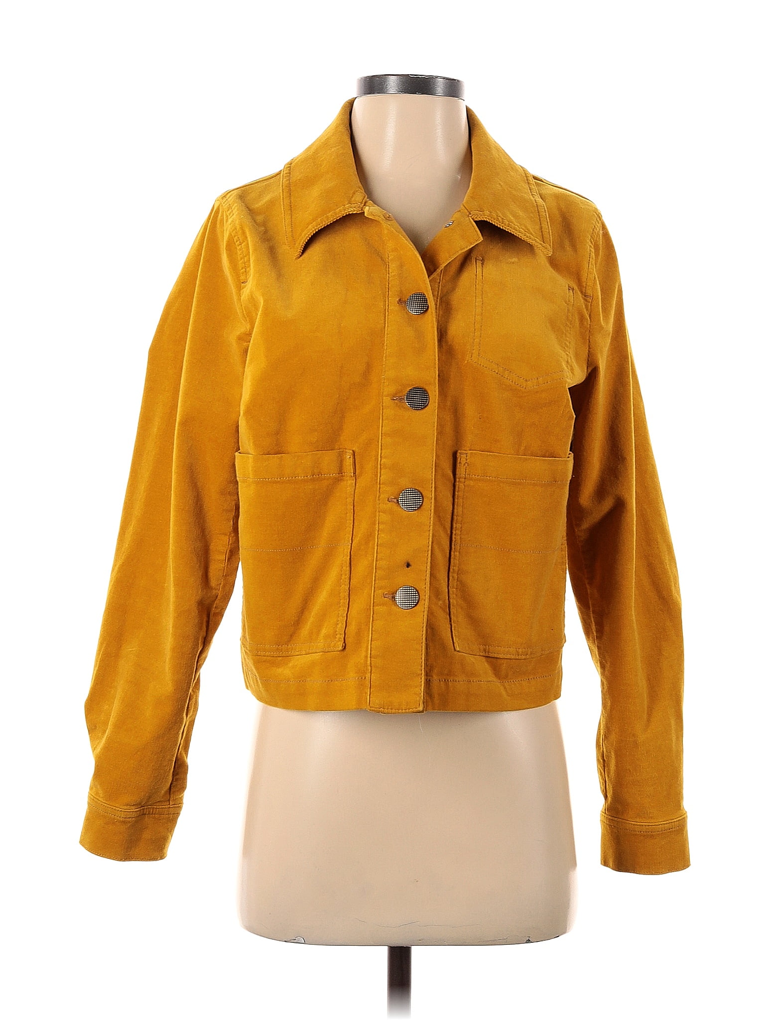 CAbi Solid Yellow Denim Jacket Size S - 64% off | thredUP