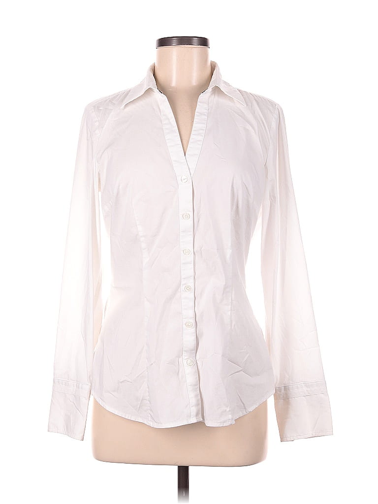 Express Design Studio Solid White Long Sleeve Button-Down Shirt Size M - 66% off | thredUP