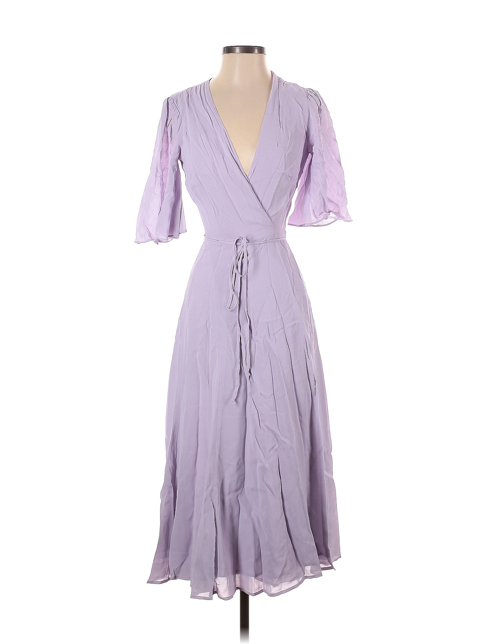 Reformation 100 Viscose Solid Lavender Purple Casual Dress Size S 62