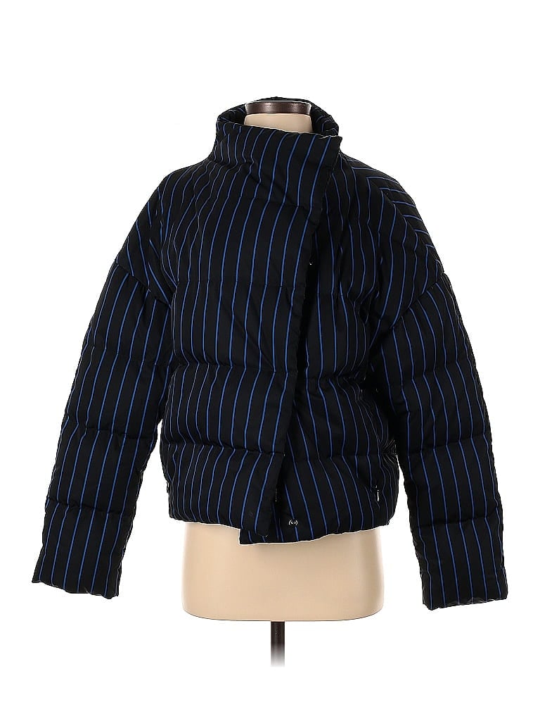 Theory 100% Polyester Blue Offset Puffer Jacket Size S - 79% off | ThredUp