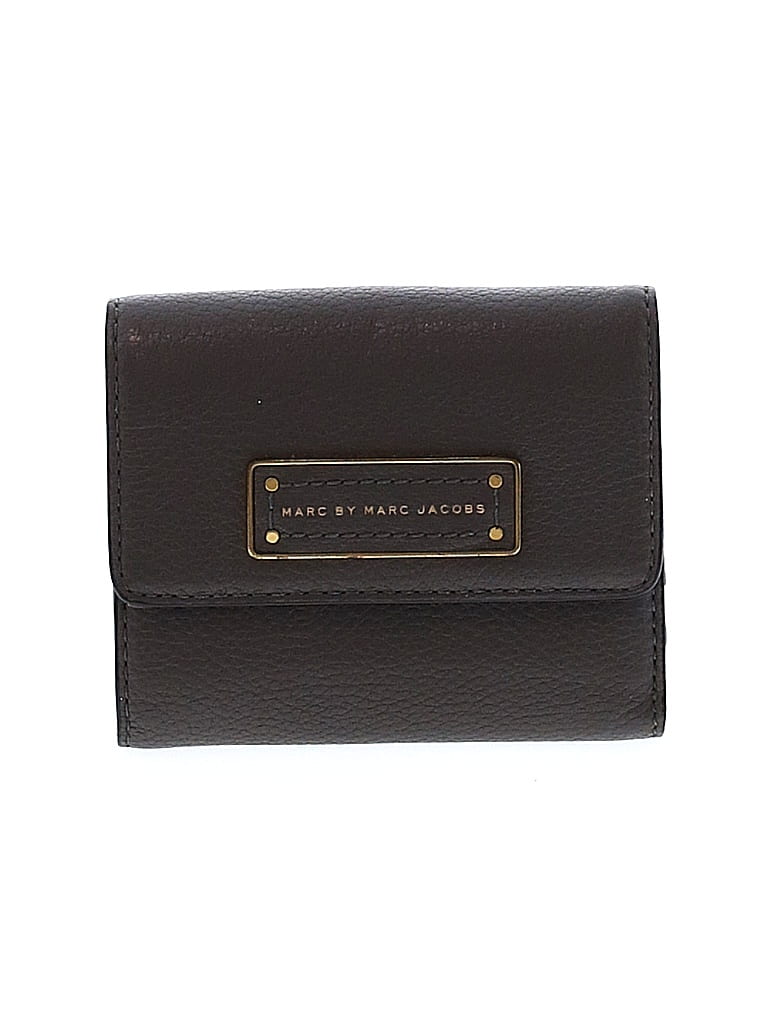 Marc by Marc Jacobs Solid Black Brown Leather Wallet One Size - 75% off ...