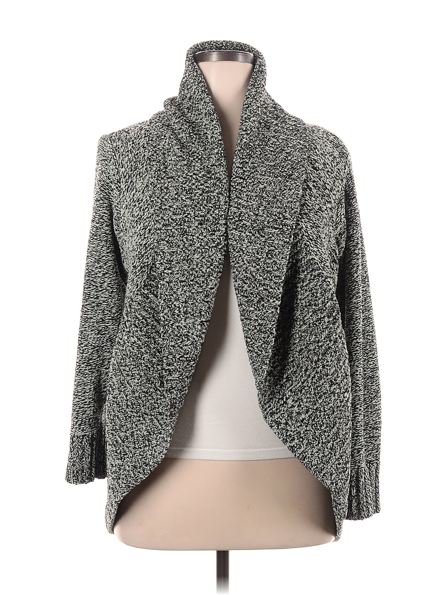 Ava & Viv 100% Polyester Color Block Gray Cardigan Size 1X (Plus) - 28% ...