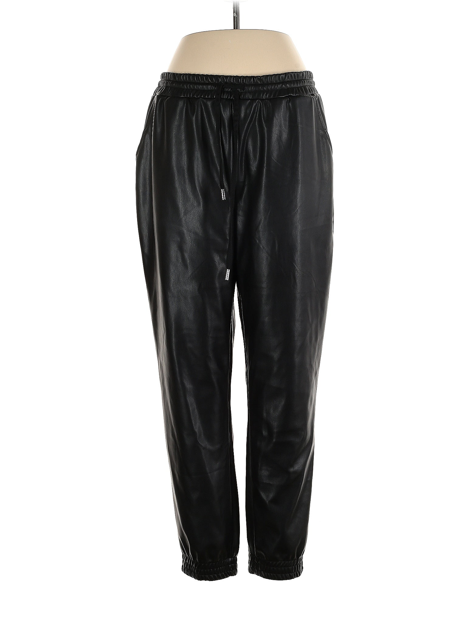 BADGLEY MISCHKA STUDIO Solid Black Faux Leather Pants Size L - 68% off | thredUP