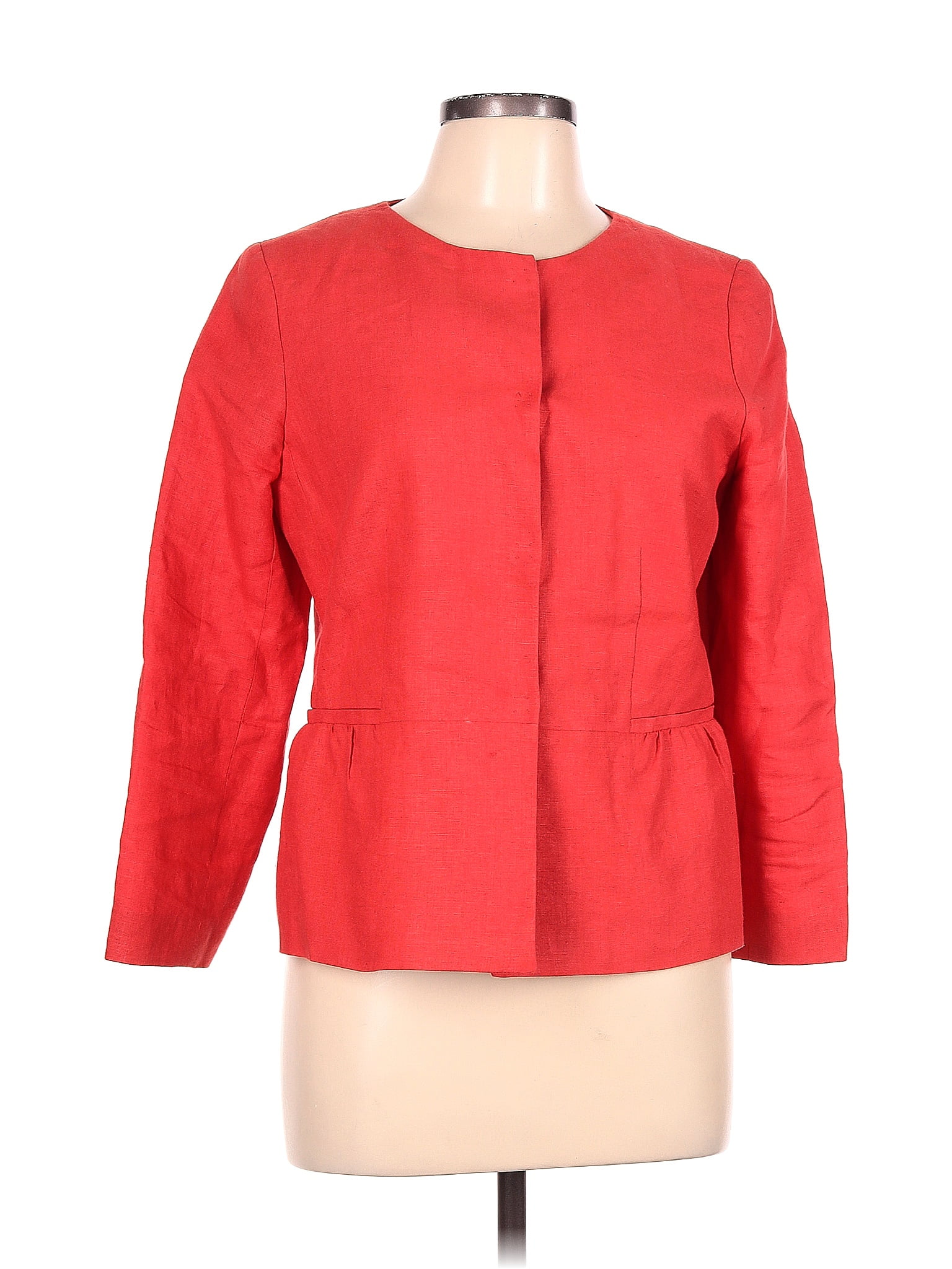 Talbots 100% Linen Solid Red Jacket Size 10 (Petite) - 76% off | thredUP
