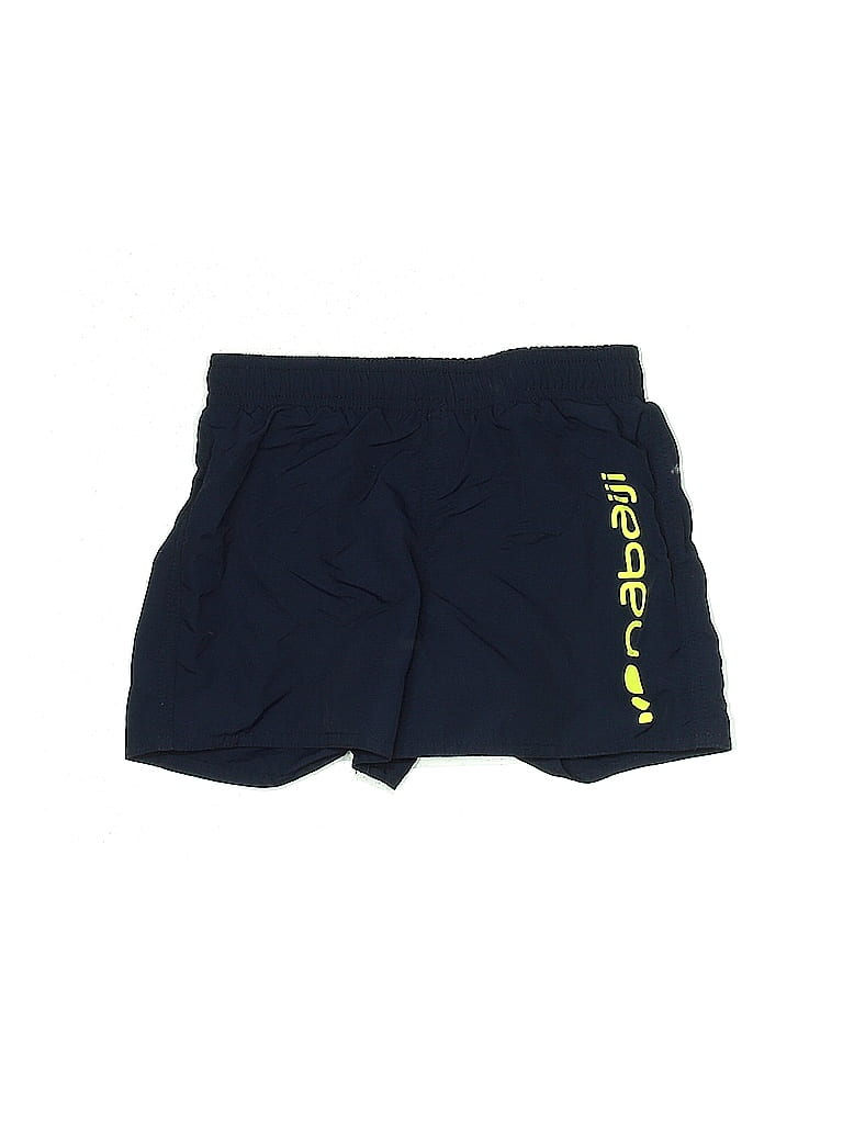 Decathlon 100% Polyamide Color Block Solid Blue Athletic Shorts Size 6 ...