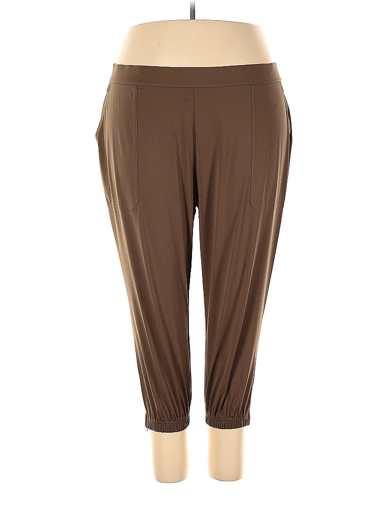 Lisa Rinna Solid Brown Casual Pants Size 2X (Plus) - 71% off | ThredUp