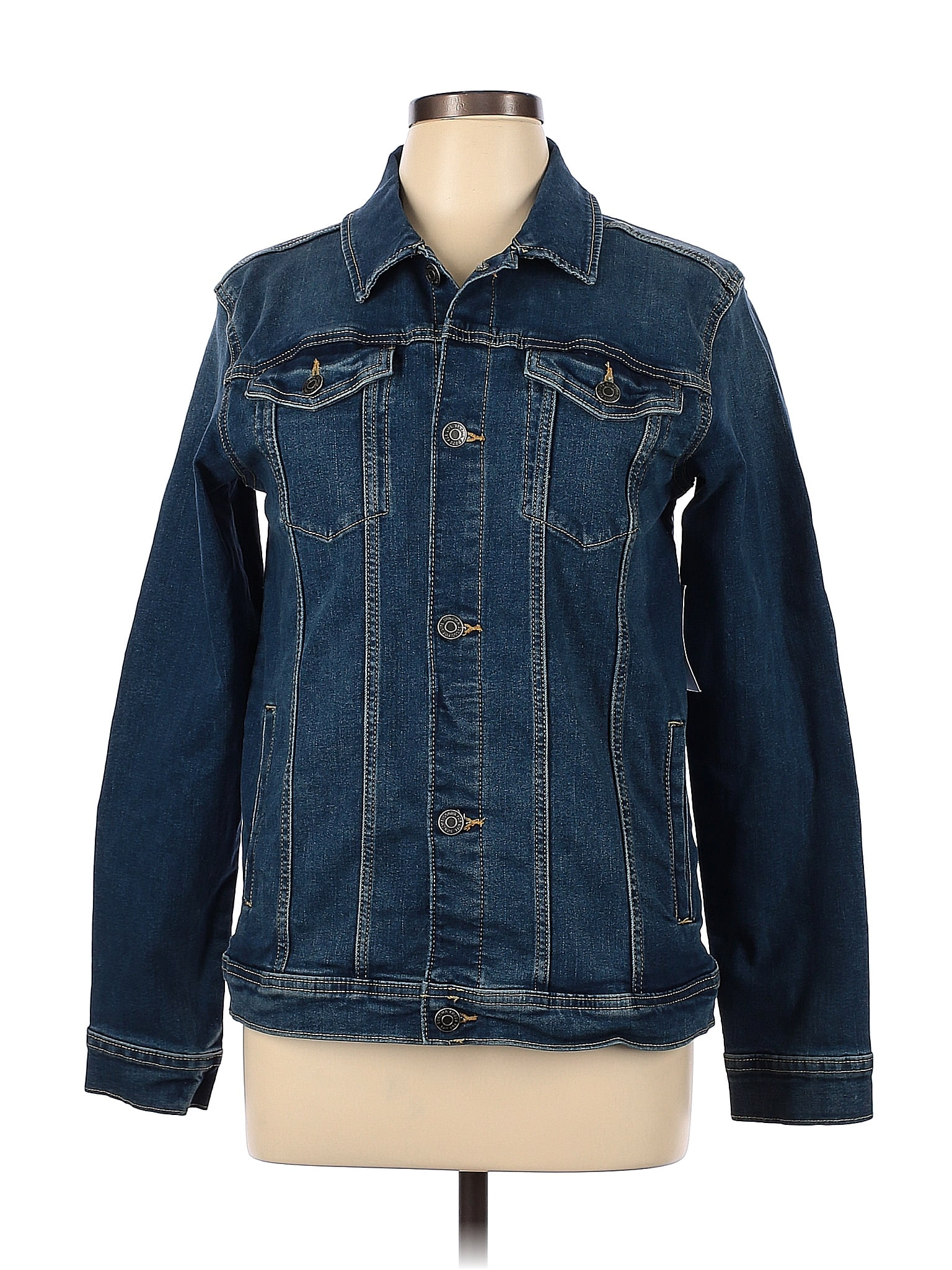 Sonoma Goods For Life 100 Cotton Solid Blue Denim Jacket Size Xl 54