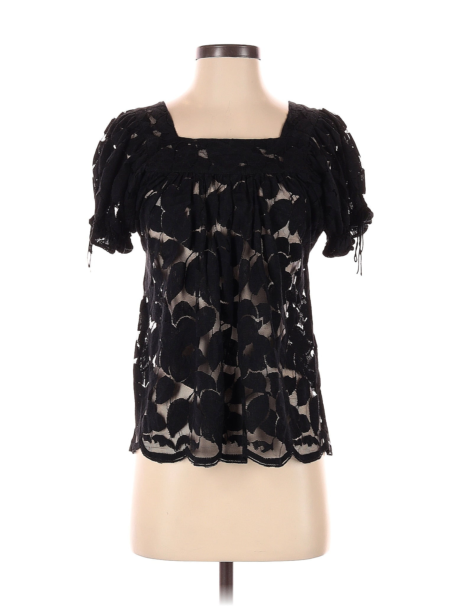 Trulli Floral Black Short Sleeve Blouse Size S 70 Off Thredup