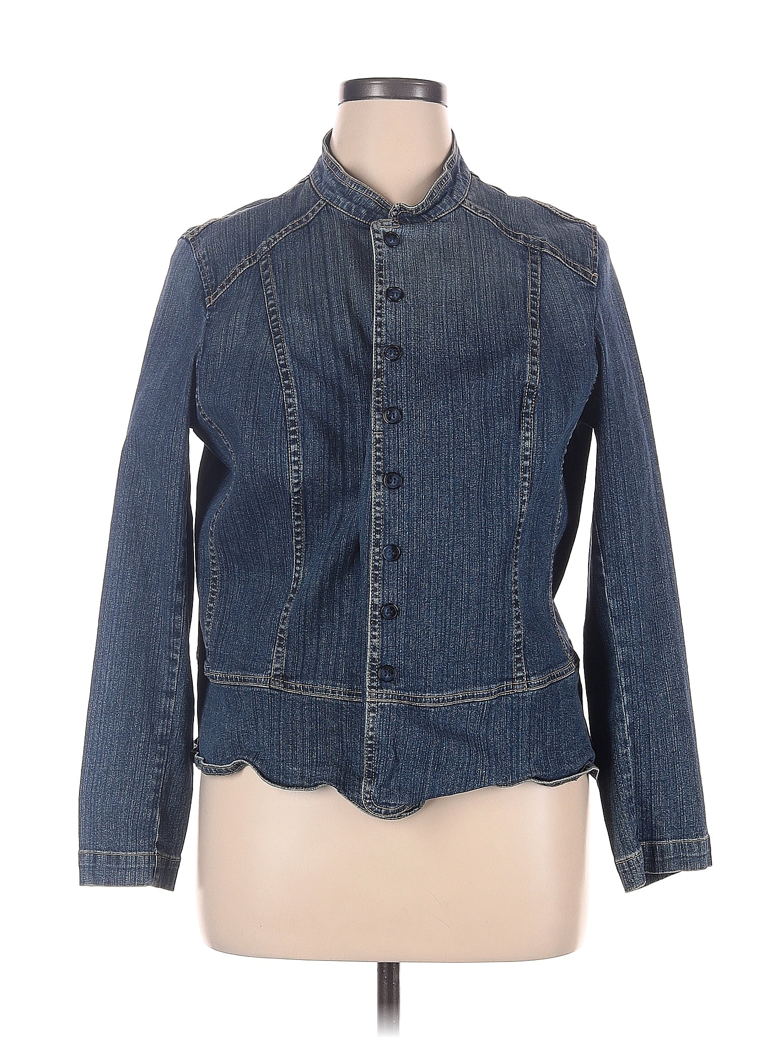 A.n.a Blue Denim Jacket Size 1X (Plus) - 59% off | thredUP